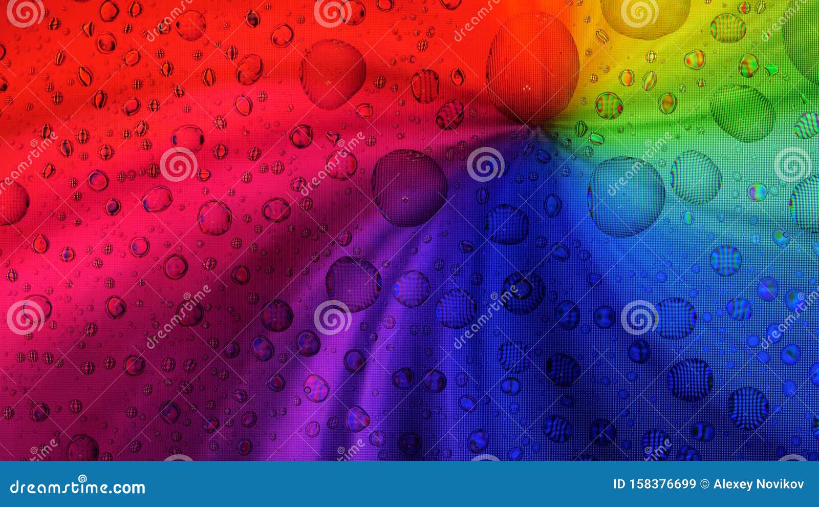 Water Drops on the Rainbow LCD Screen, Macro Shot Stock Image - Image ...