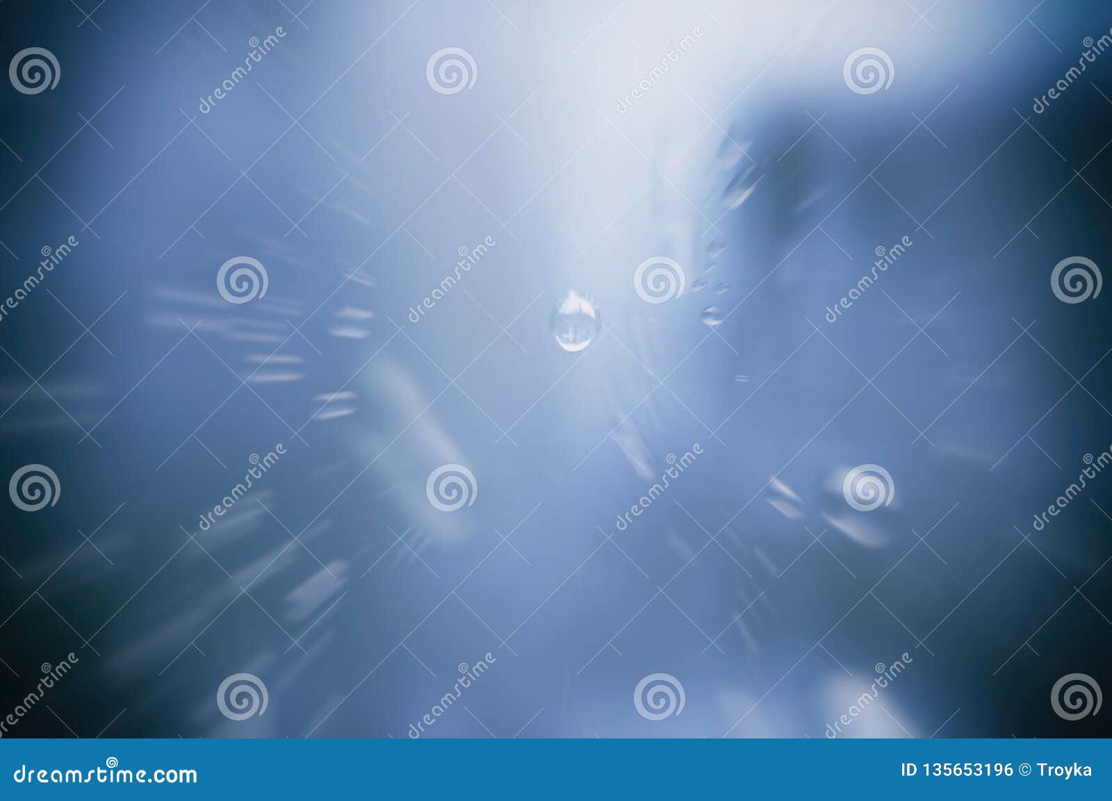 Water Drops. Abstract Blue Raining Background Stock Photo - Image of ...