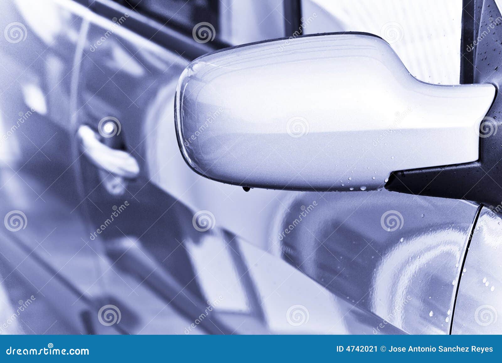 Water drops on rear mirror stock image. Image of soft - 4742021