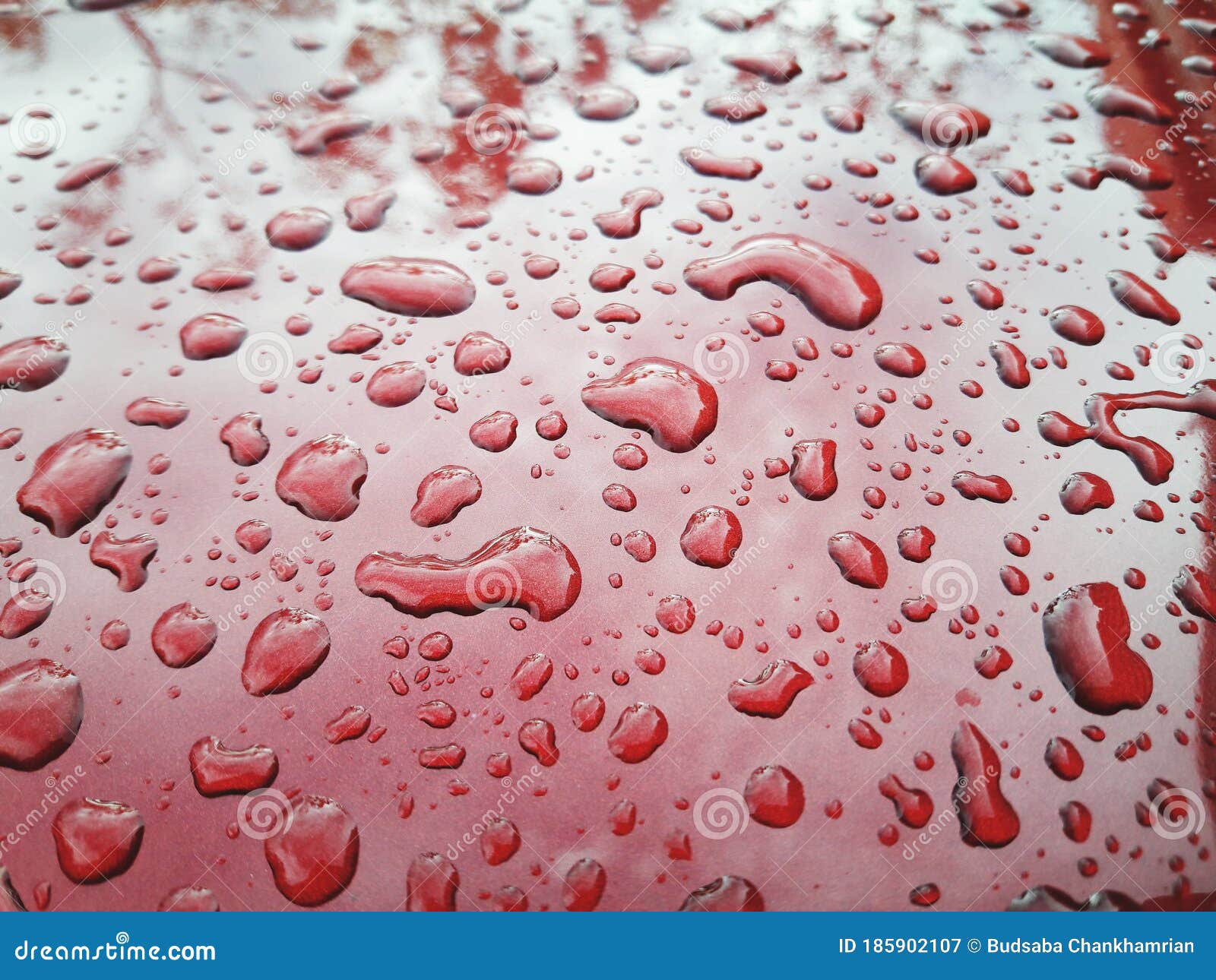 Water Drops on Red Background Stock Image - Image of water, liquid ...