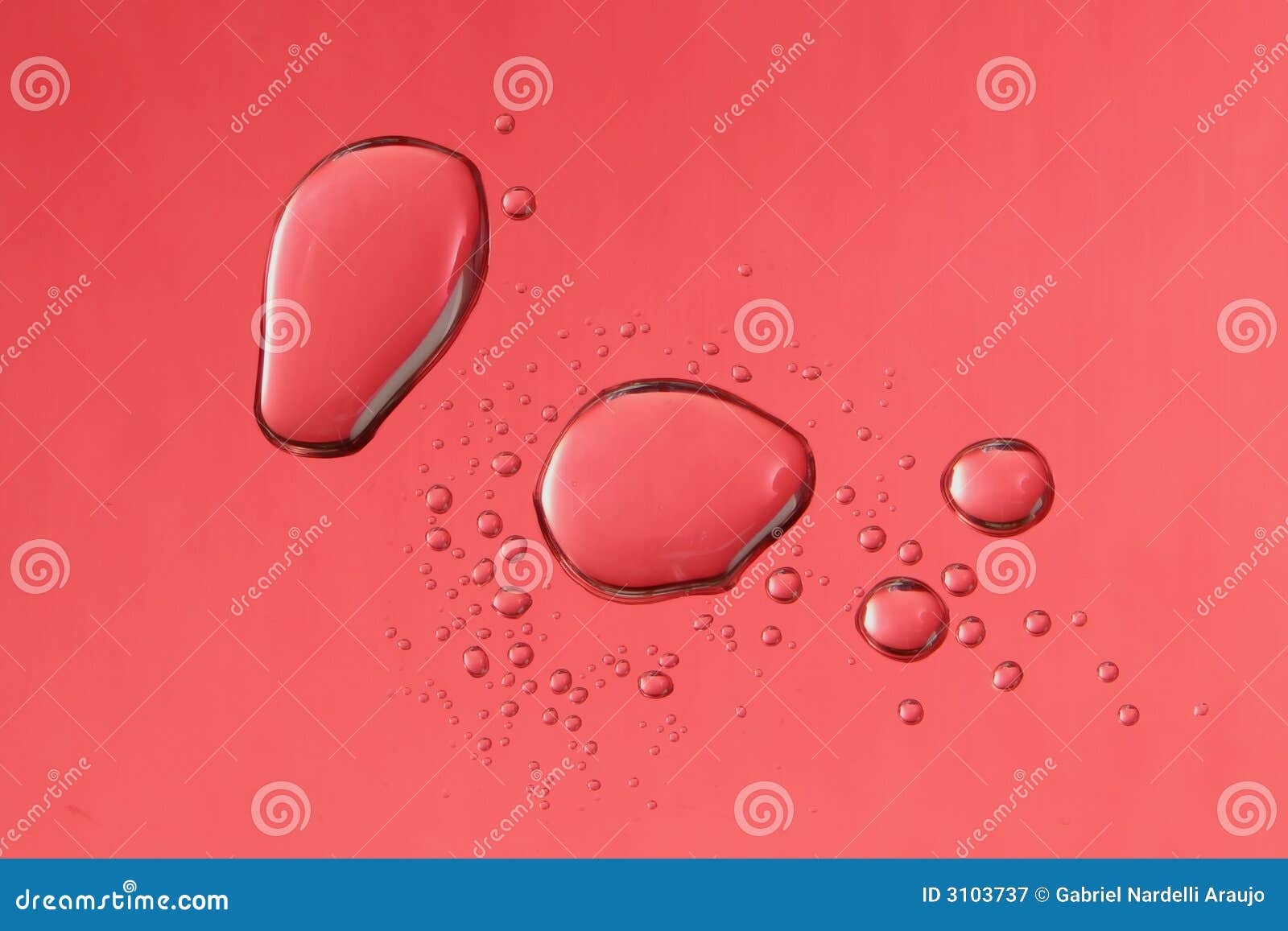 Water drops on red surface stock image. Image of rain - 3103737
