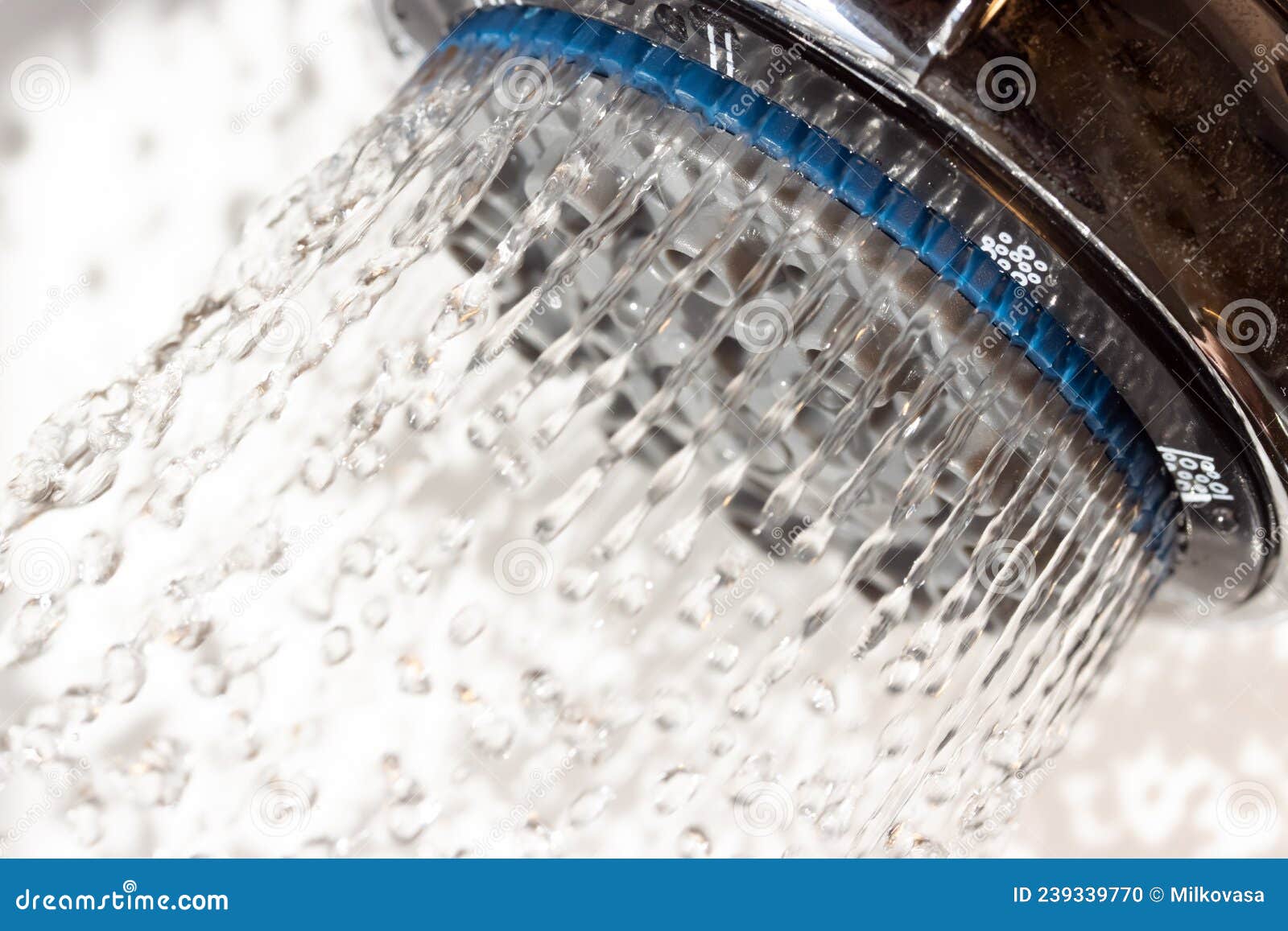 The Water Drops Running from the Shower Head Stock Photo - Image of ...