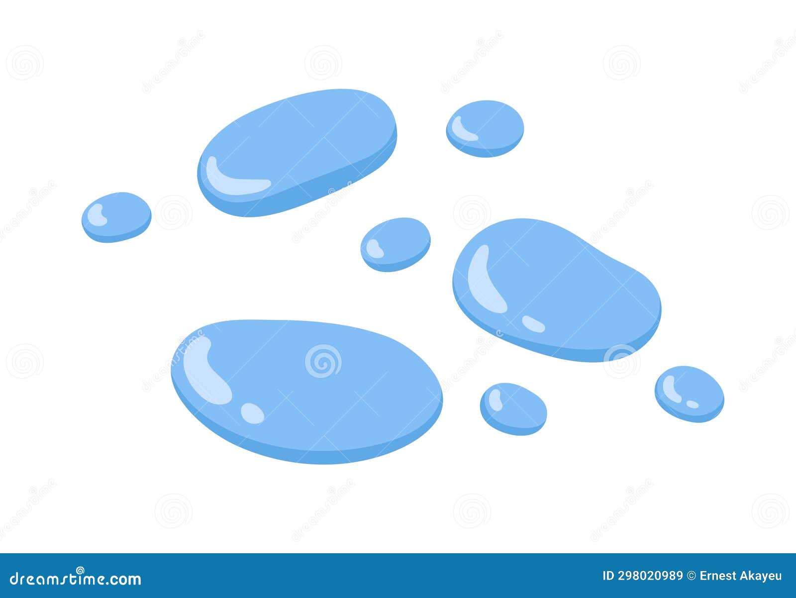 Water Drops Set. Clean Fresh Liquid Droplets. Pure Aqua Blobs, Bubbles ...