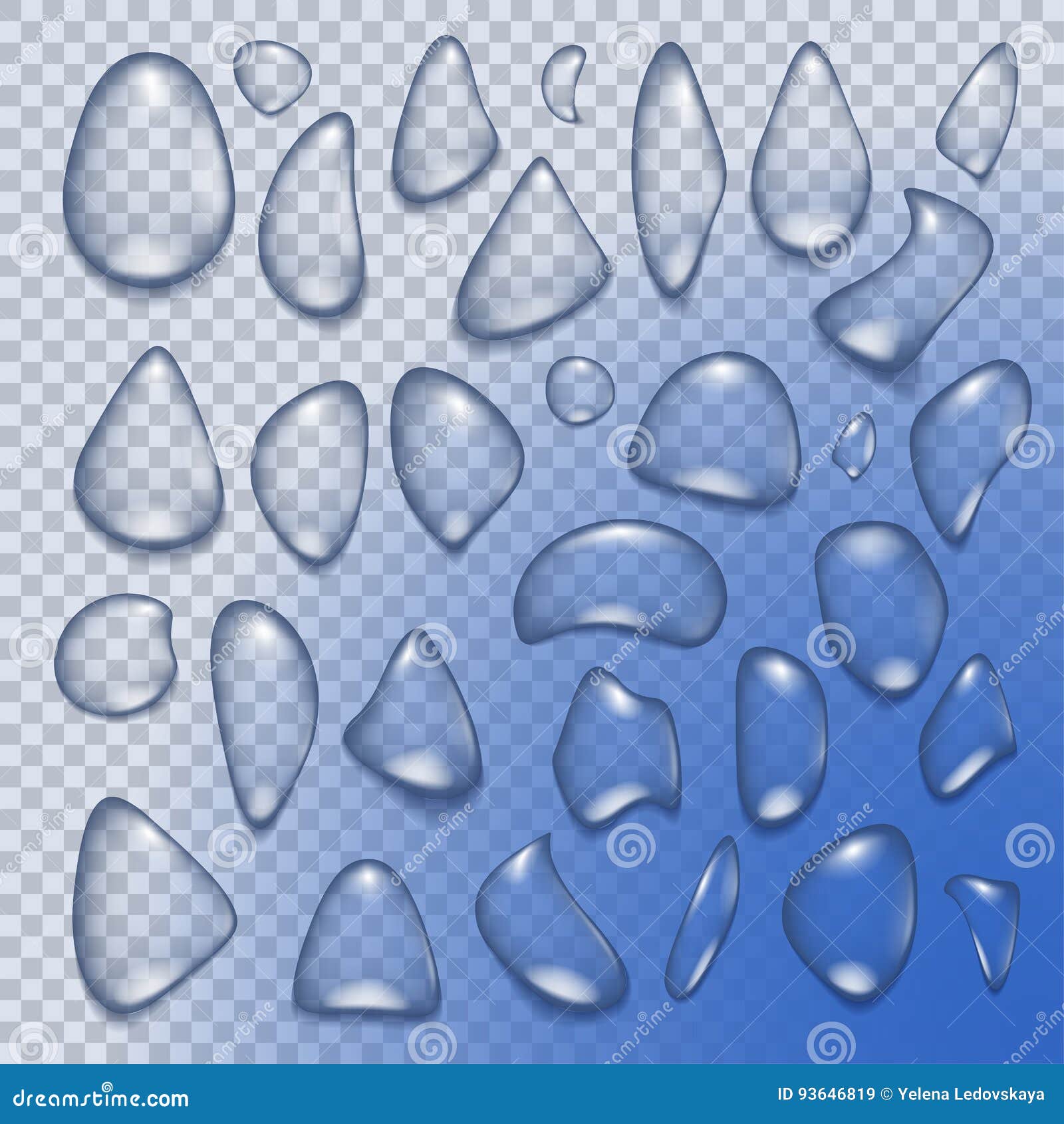 Water Drops Set stock vector. Illustration of vector - 93646819