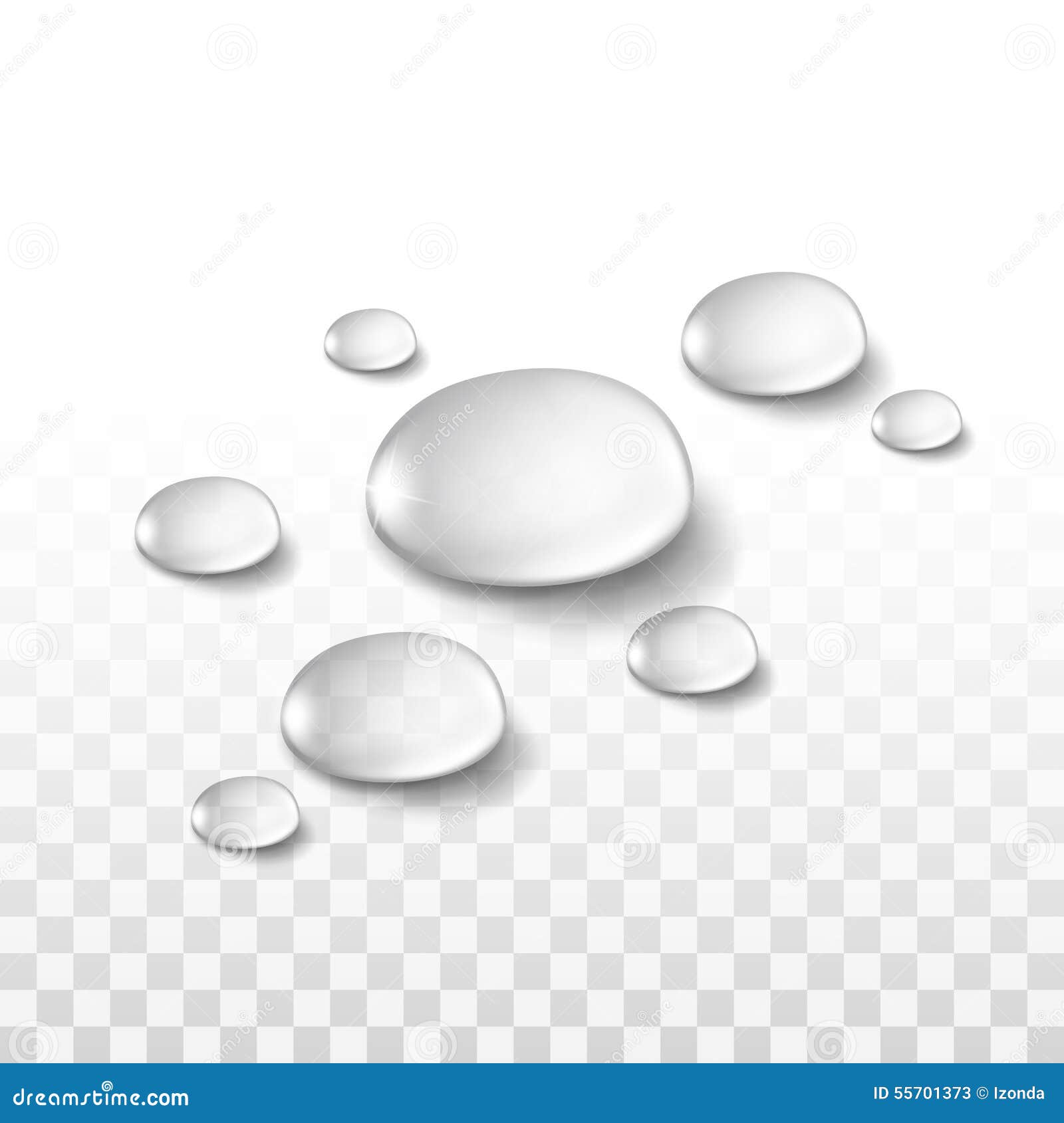 Water Drops Set On Transparent Background Stock Vector - Image: 55701373