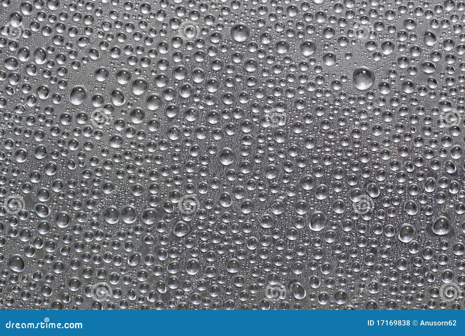 Water Drops on Silver Surface Stock Photo - Image of abstract ...