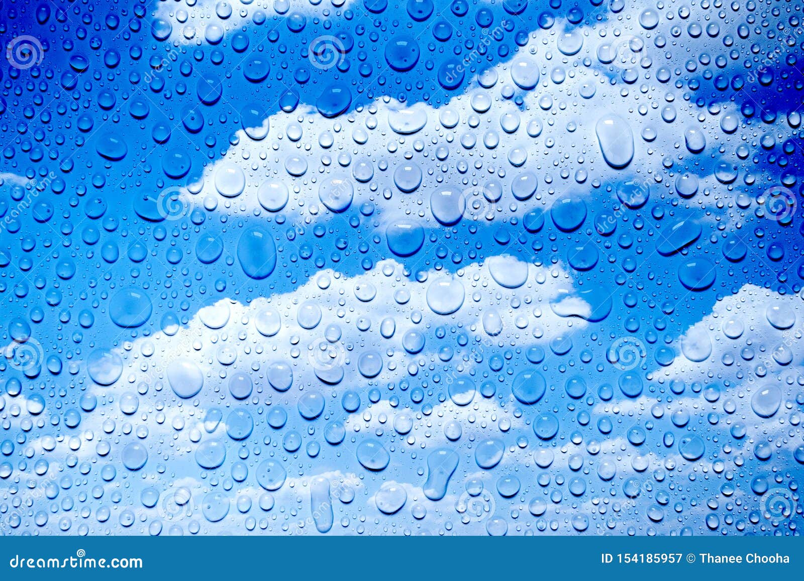 Water Drops on Sky and Cloud Background or Backdrop, for Design and ...