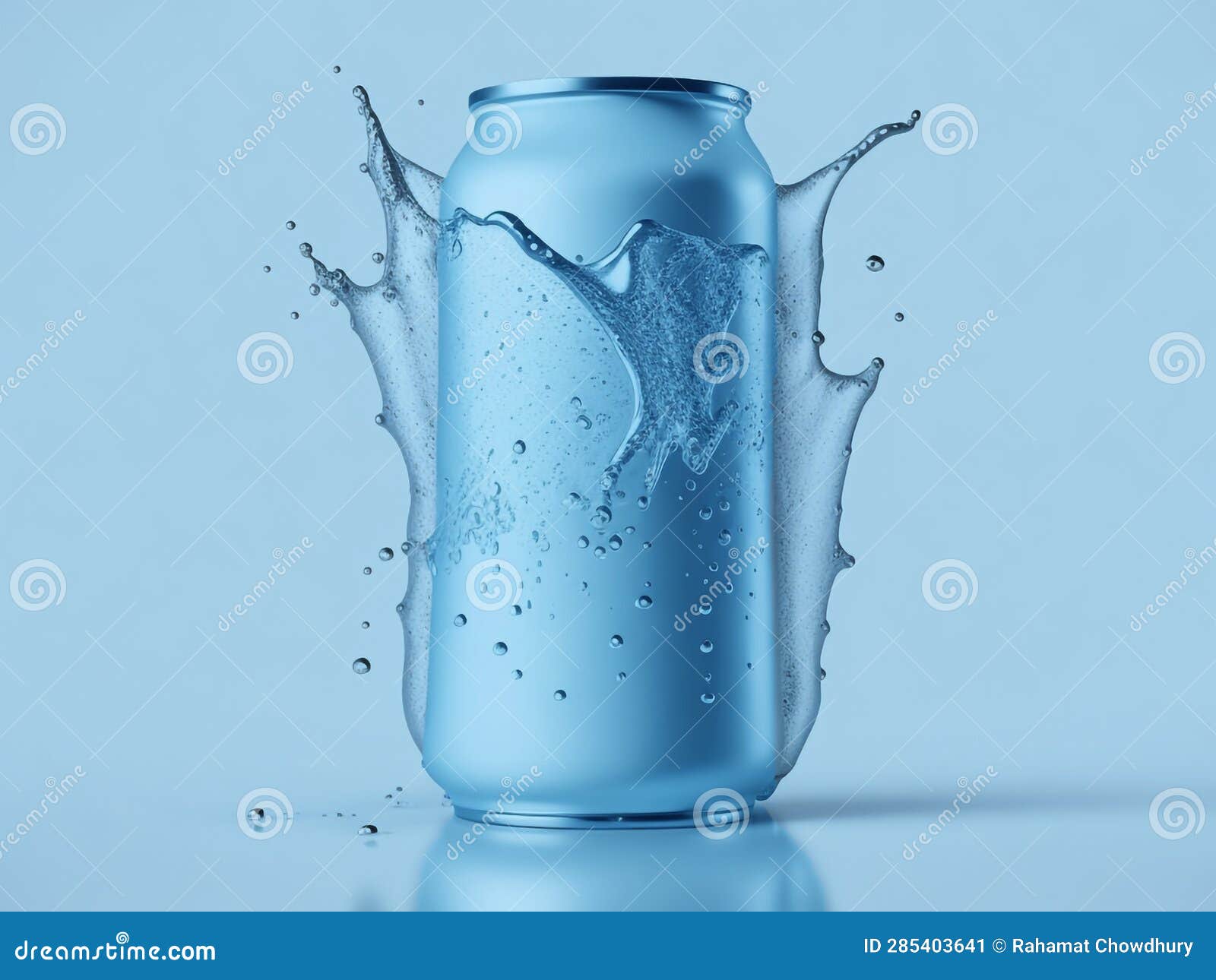 Water Drops Soda Can Mockup of a Blank Stock Image - Image of object ...