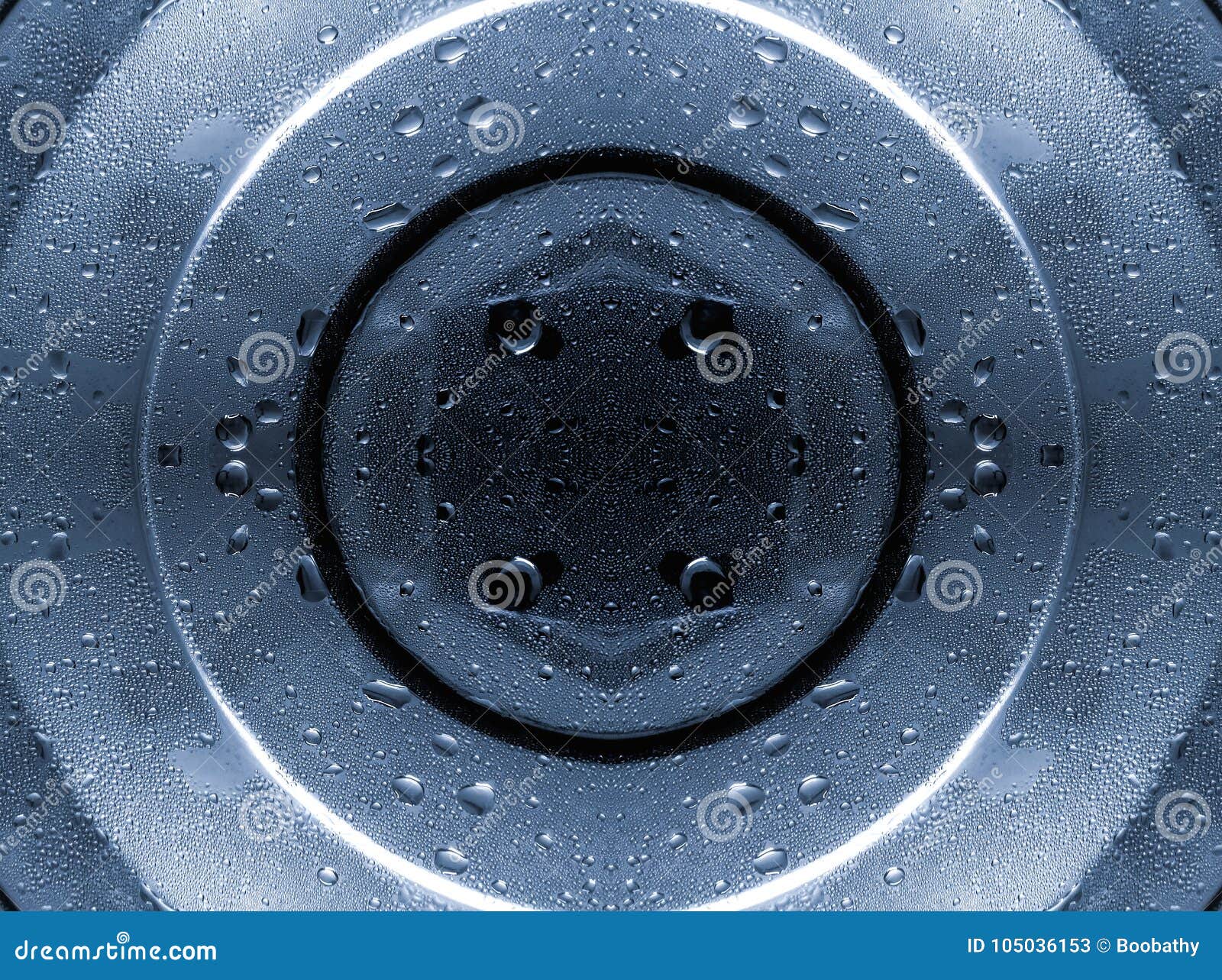Water drops on steel plate stock image. Image of reflection - 105036153