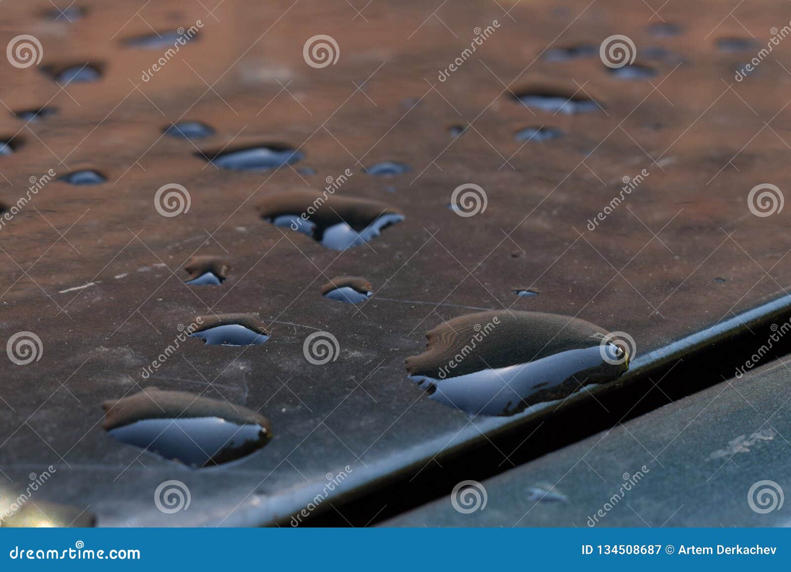 Water Drops on the Surface of the Car after the Rain Stock Image ...