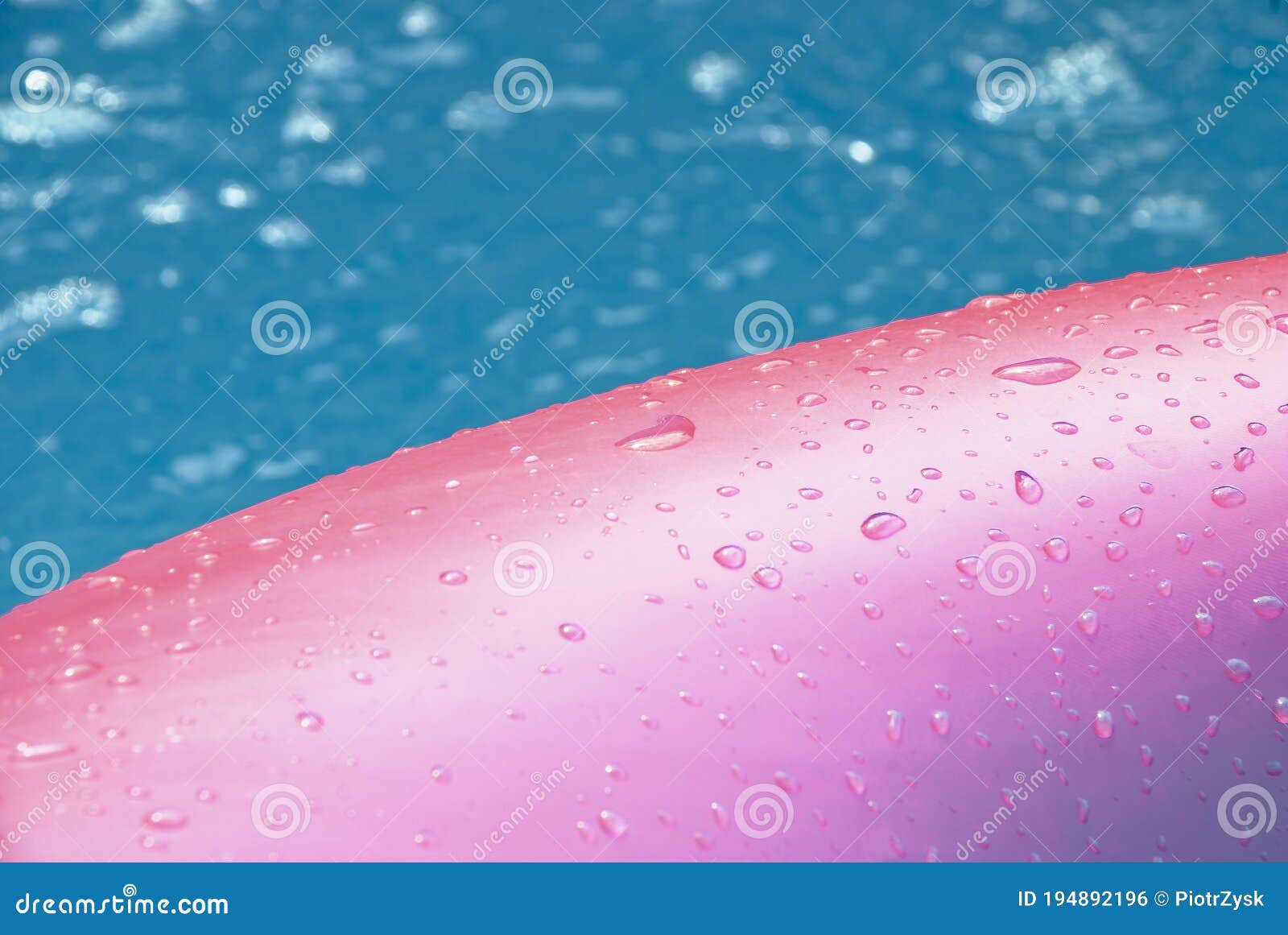 Water Drops on the Surface of an Inflatable Toy in the Pool Stock Photo ...