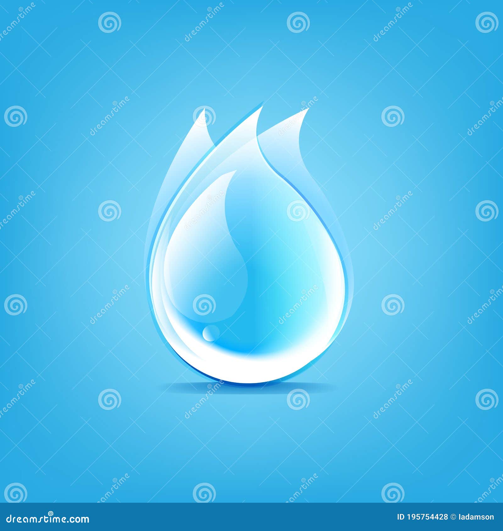 Water Drops Symbol stock vector. Illustration of natural - 195754428