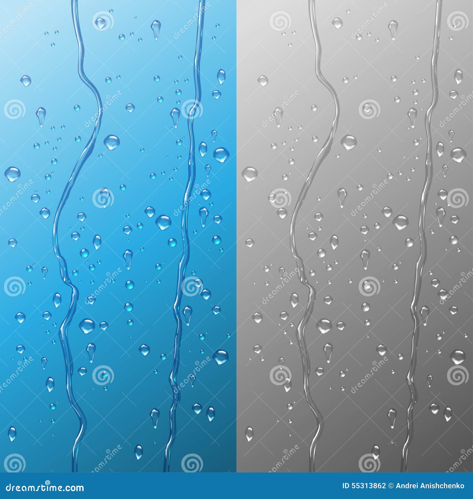 Water drops stock vector. Illustration of closeup, macro - 55313862