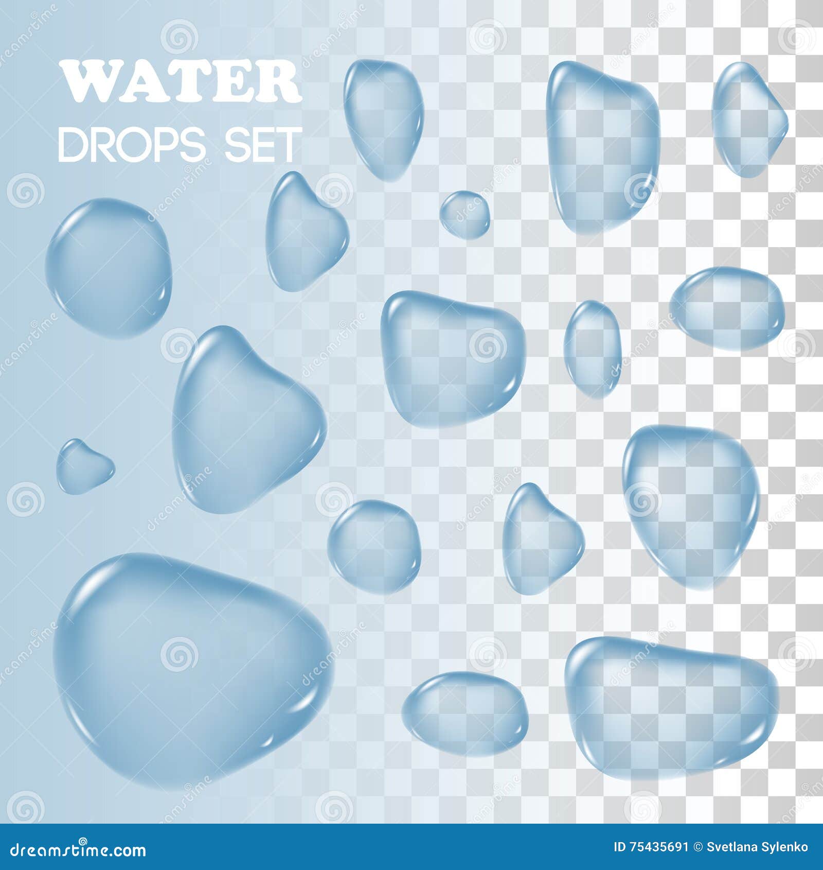 Water Drops. Vector Objects. Rain on Background. Stock Vector ...