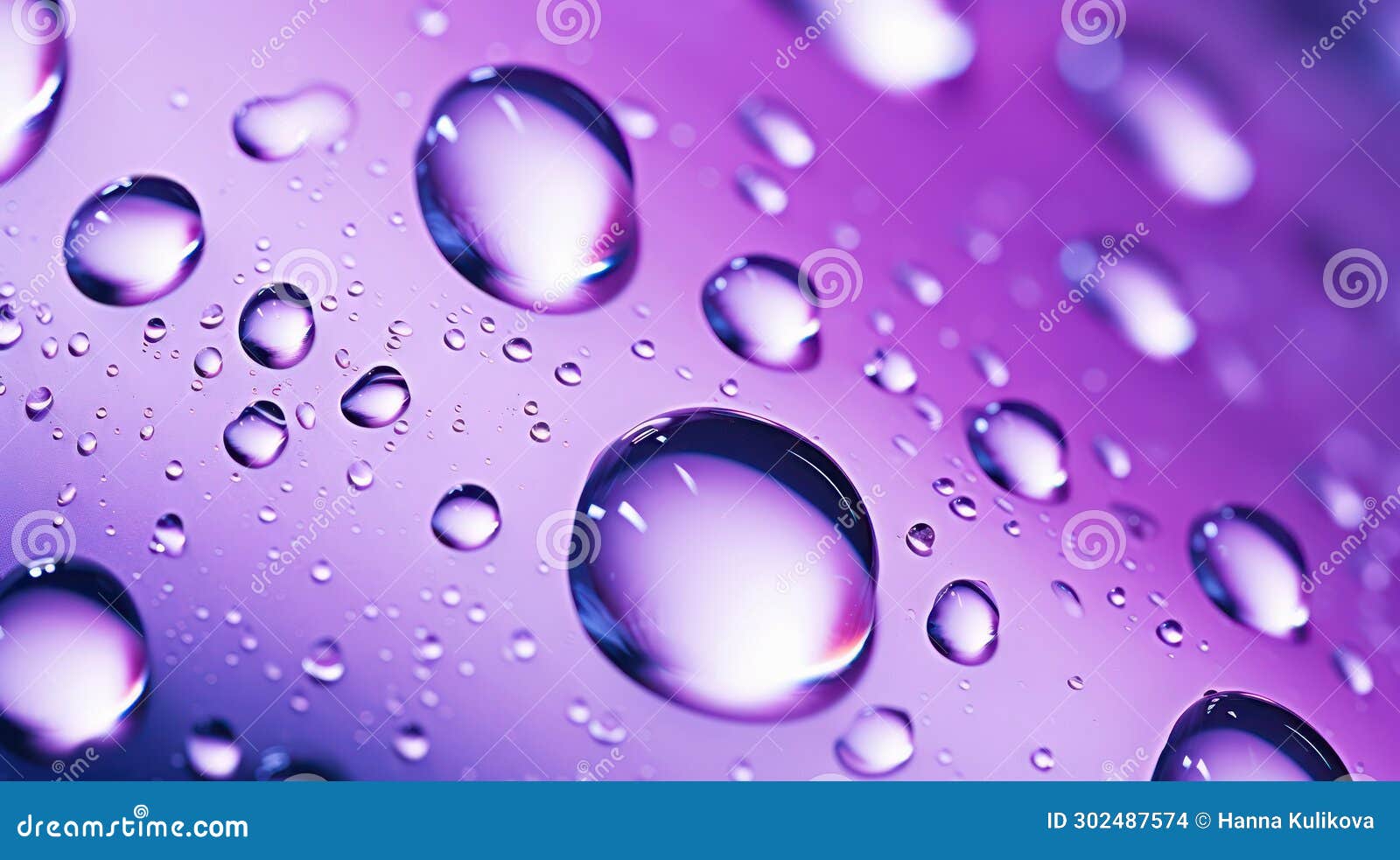 Water Drops on Violet Backdrop. Stock Illustration - Illustration of ...
