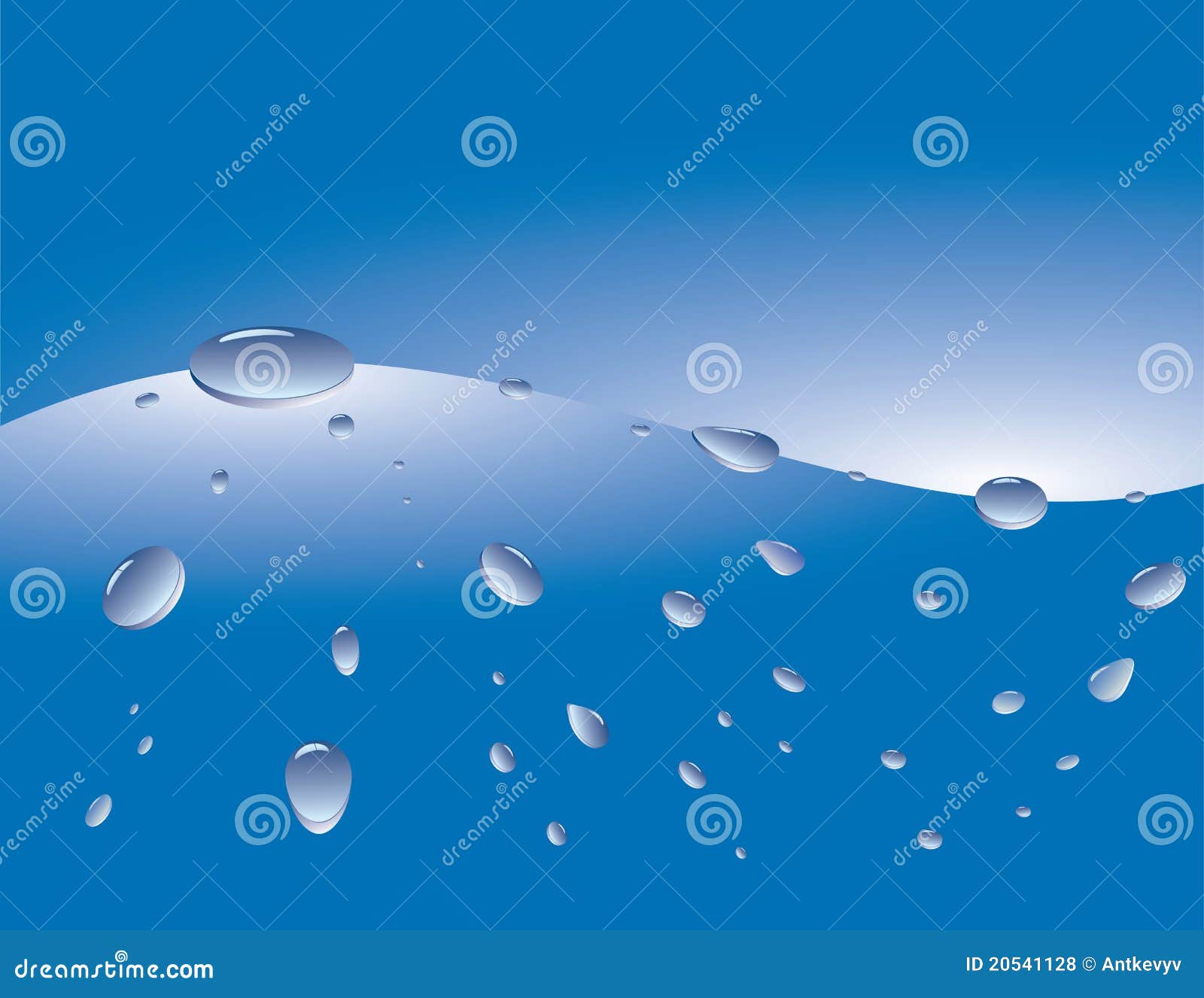 Water drops on wave stock vector. Illustration of fresh - 20541128