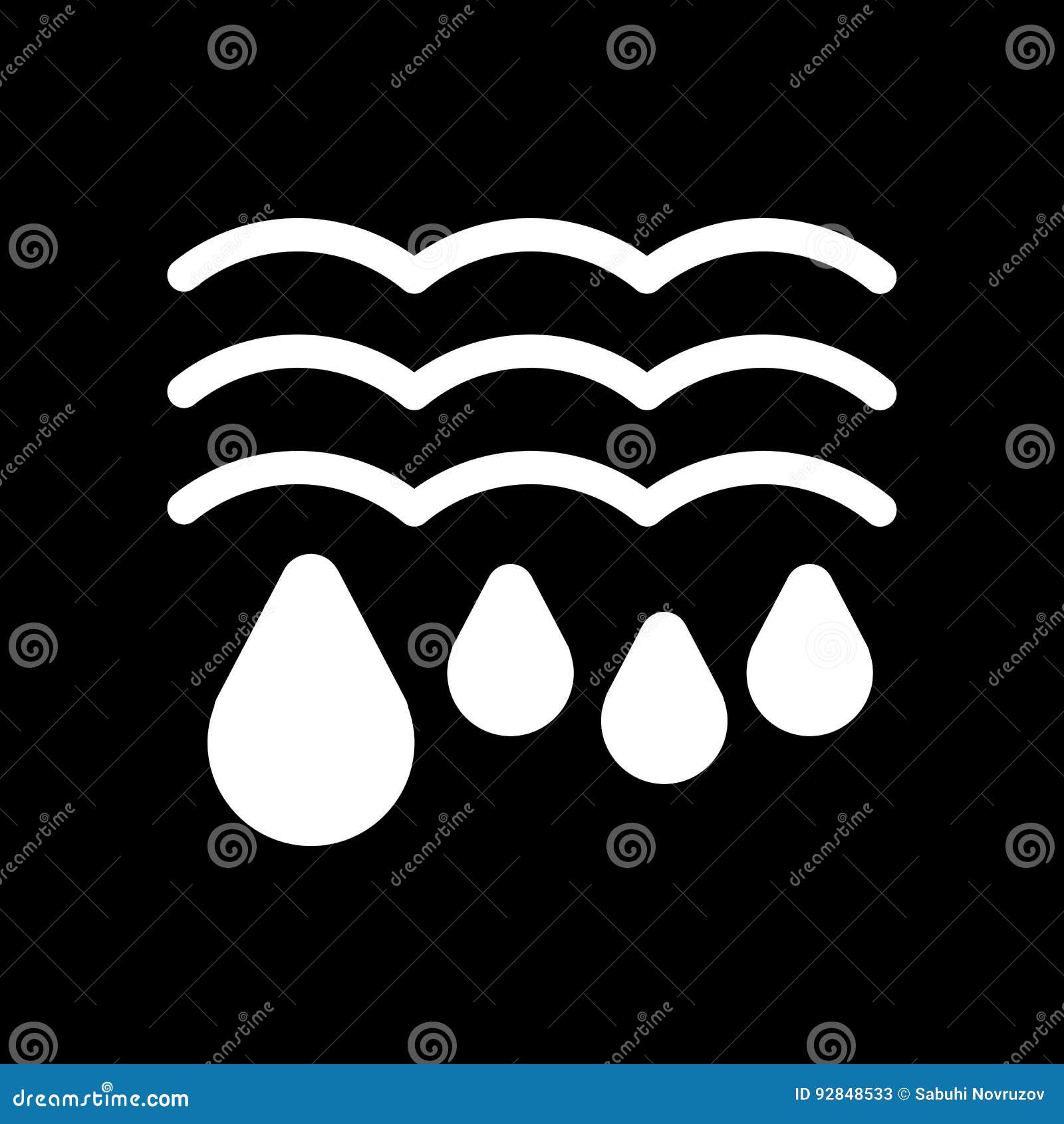 Water Drops And Waves Icon. Falling Drops Vector Illustration. Thaw ...