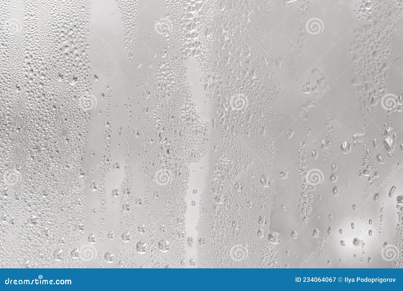 Texture. Condensation On The Clear Glass Window. Water Drops. Abstract ...