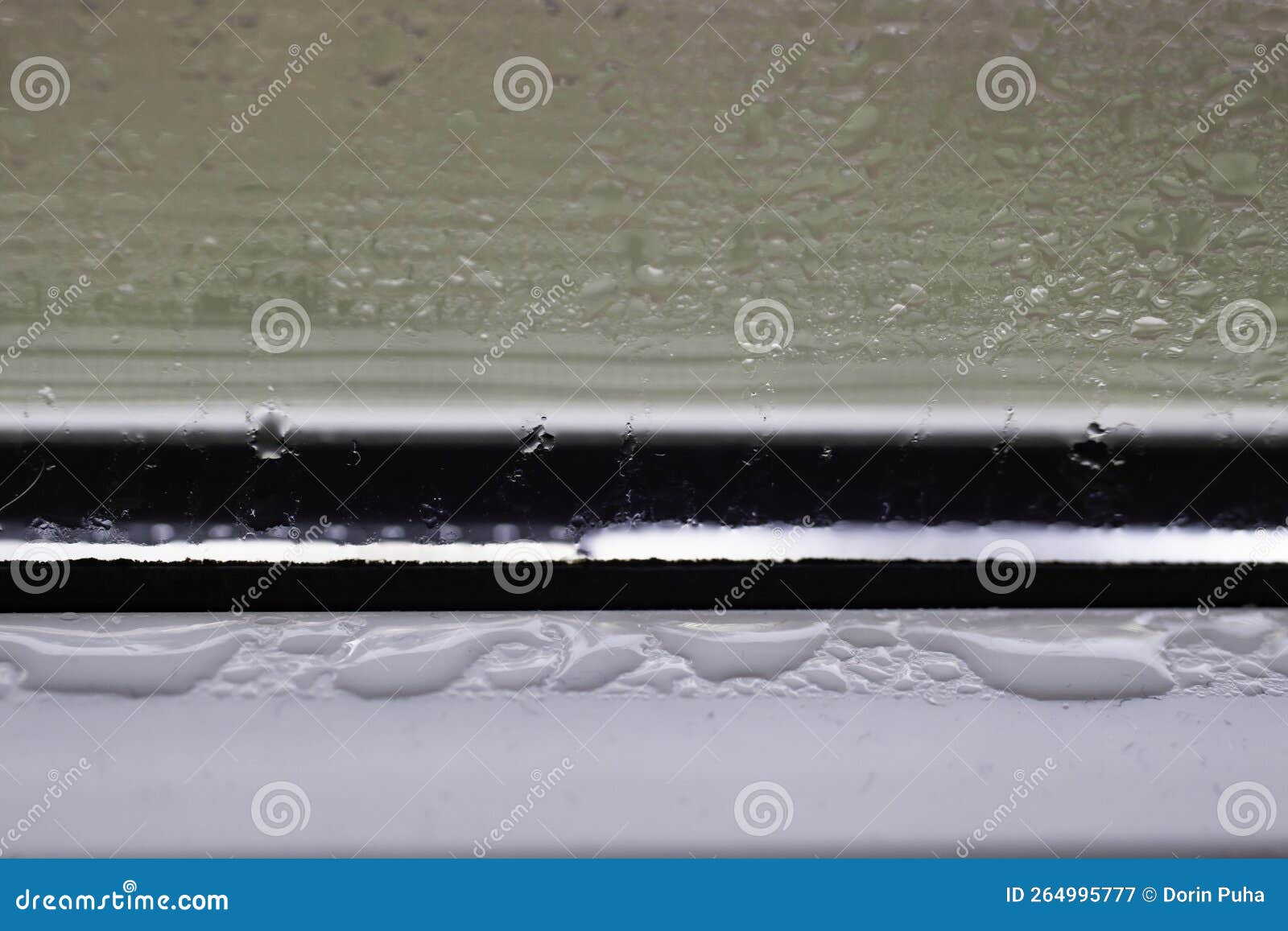 Water Drops on a Window Frame, Moisture Inside the House Stock Image ...