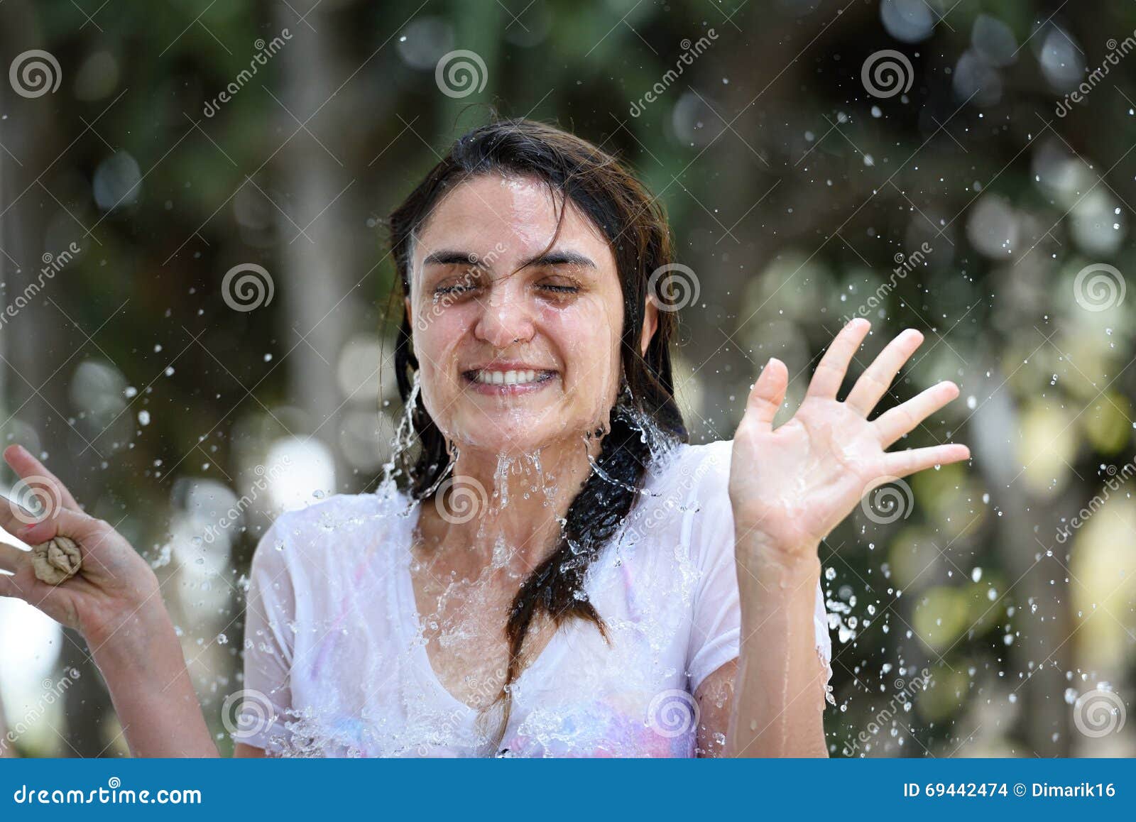Water drops on woman face stock photo. Image of skin - 69442474