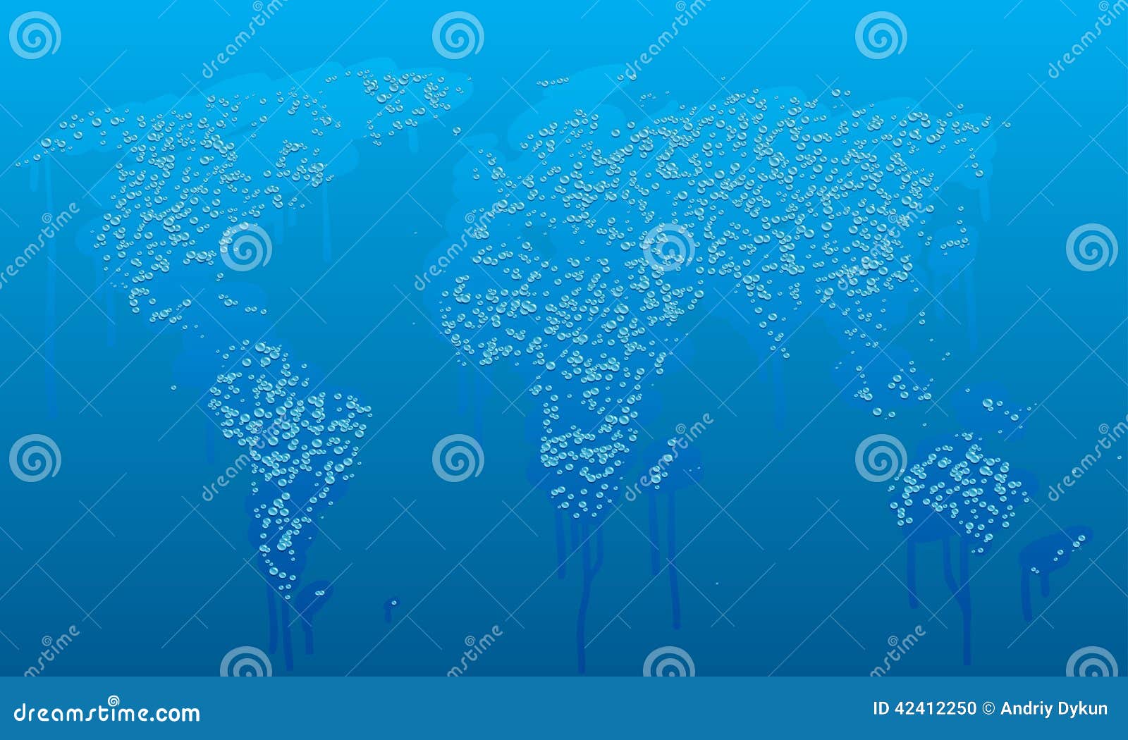 Water drops world map stock vector. Illustration of physical - 42412250
