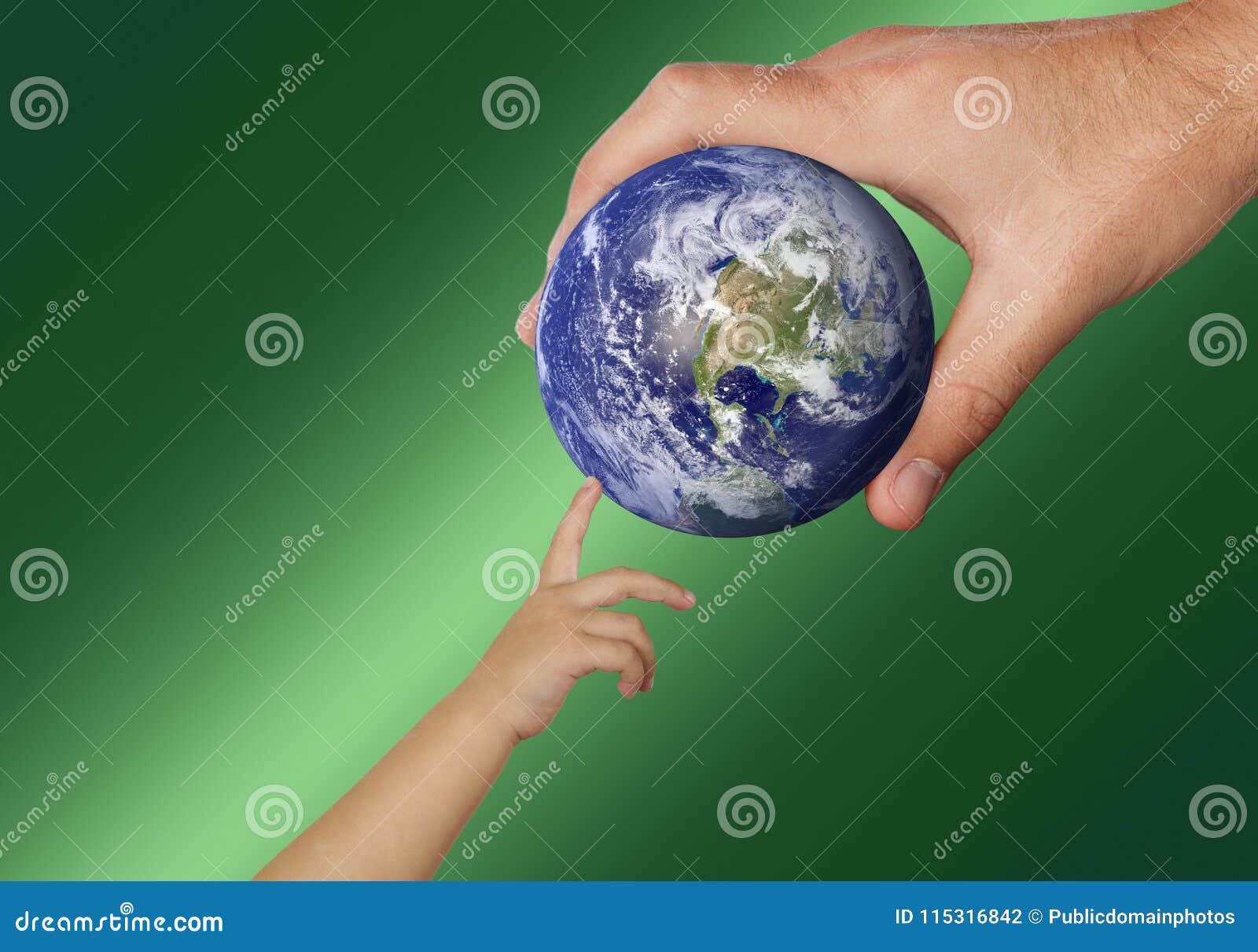 Water, Earth, Hand, Globe Picture. Image: 115316842
