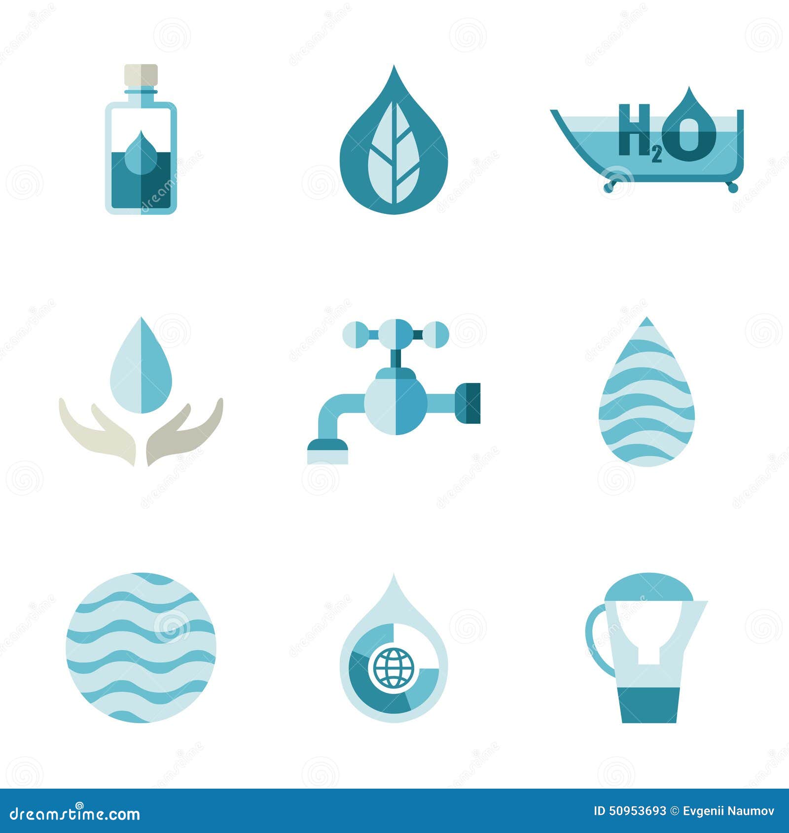 Water, Ecology, Freshness. Characters in a Flat Stock Vector ...