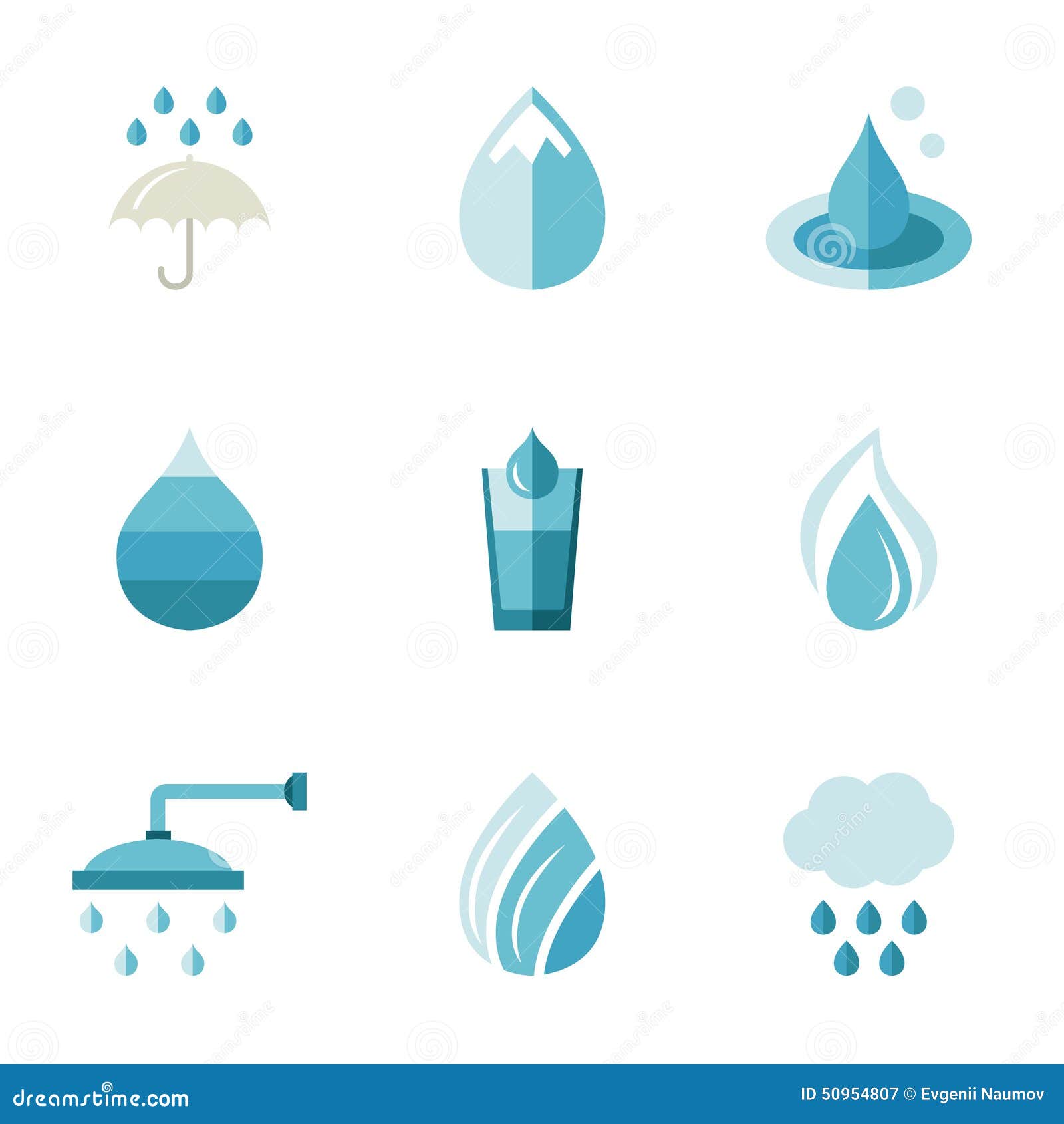 Water, Ecology, Freshness. Characters in a Flat Stock Vector ...