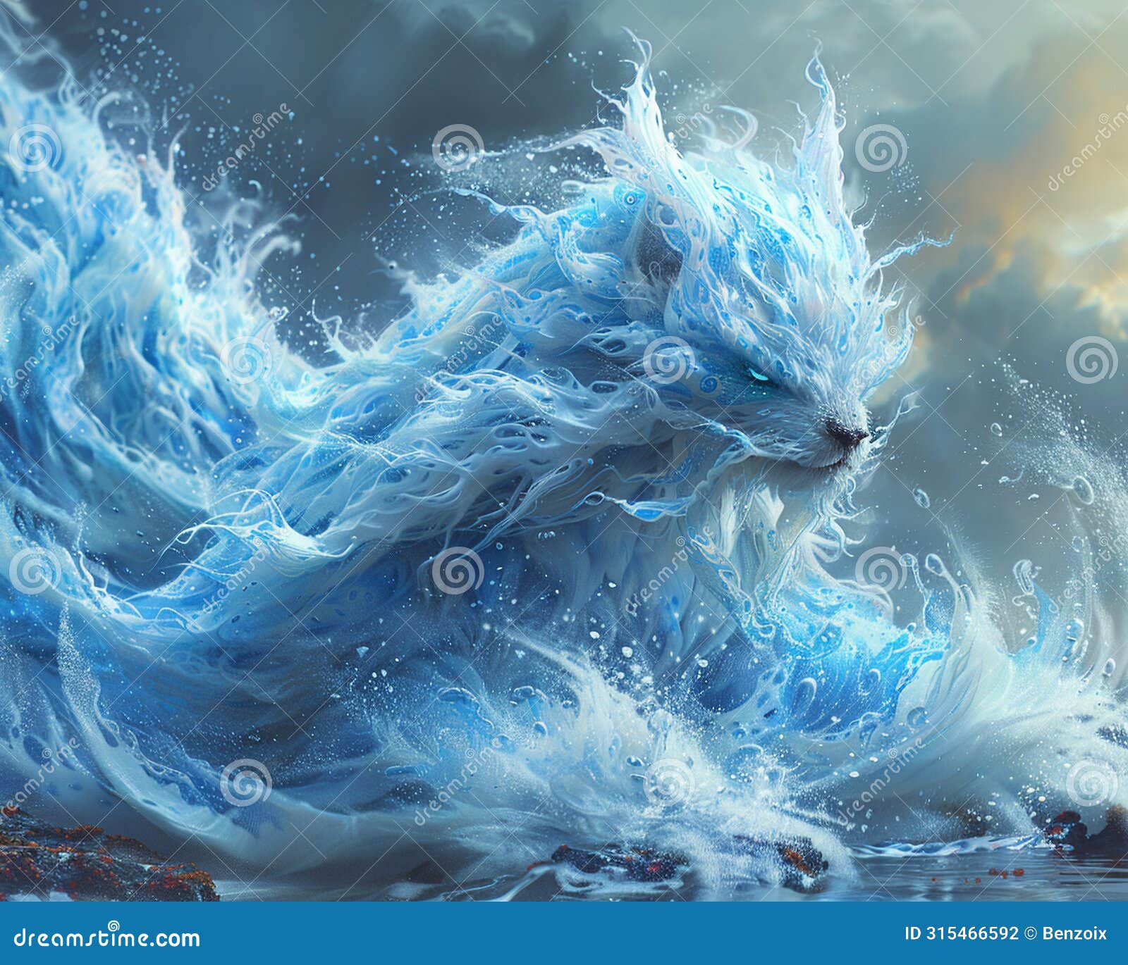 Water elemental creature stock photo. Image of style - 315466592