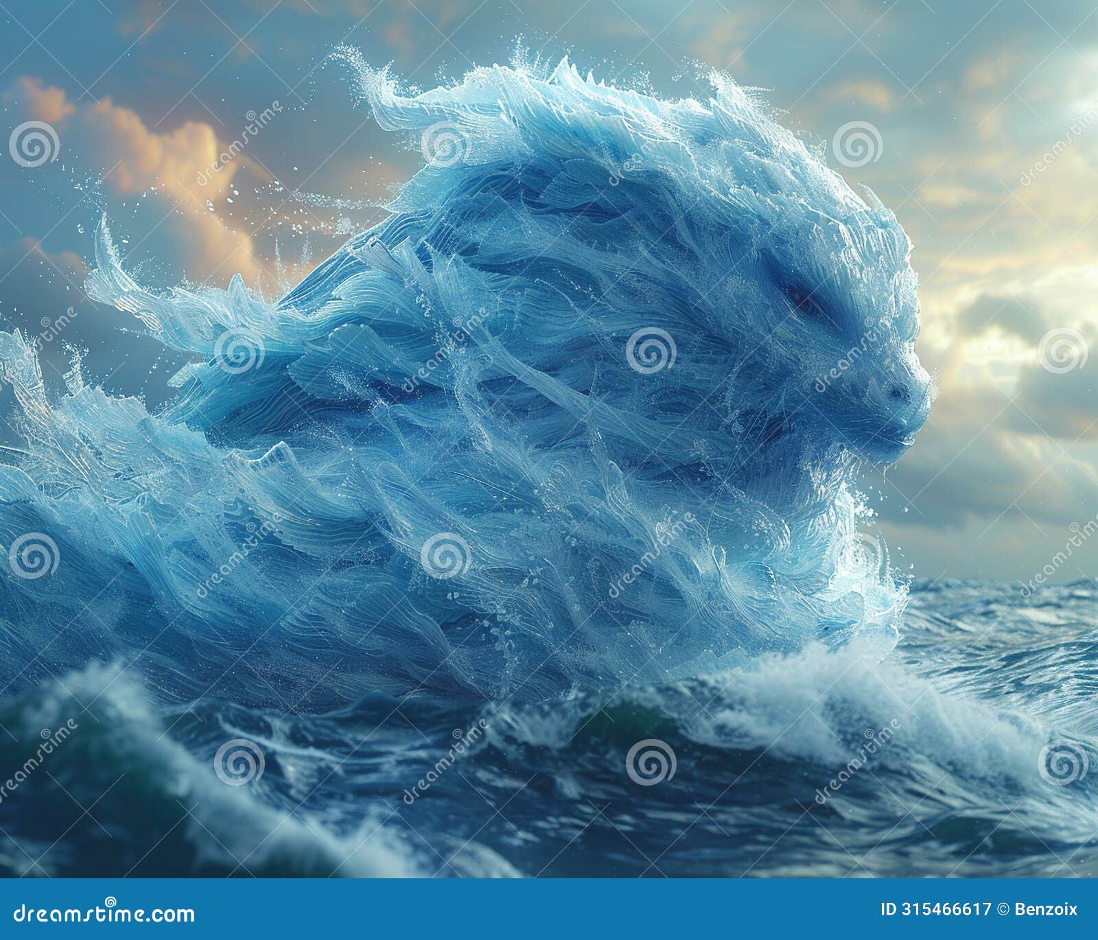 Water elemental creature stock image. Image of piece - 315466617