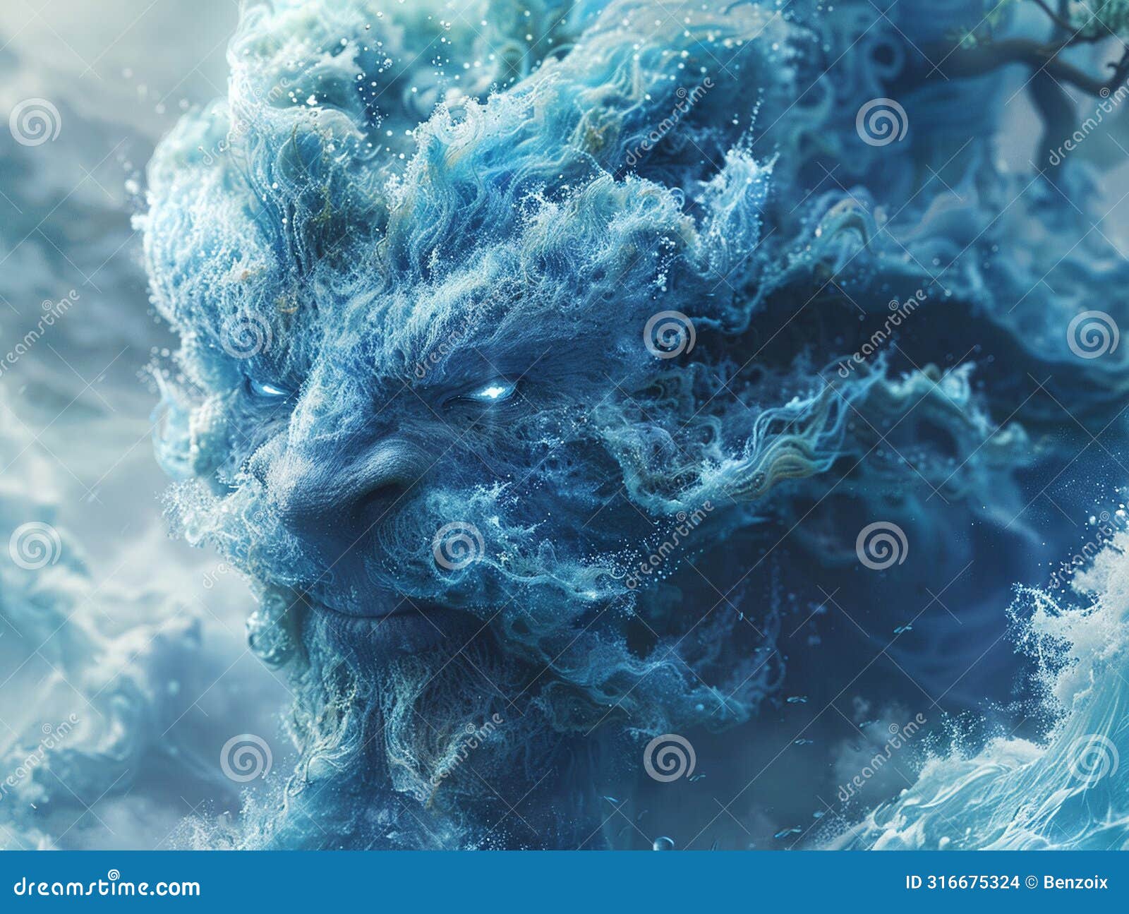 Water elemental creature stock photo. Image of marine - 316675324