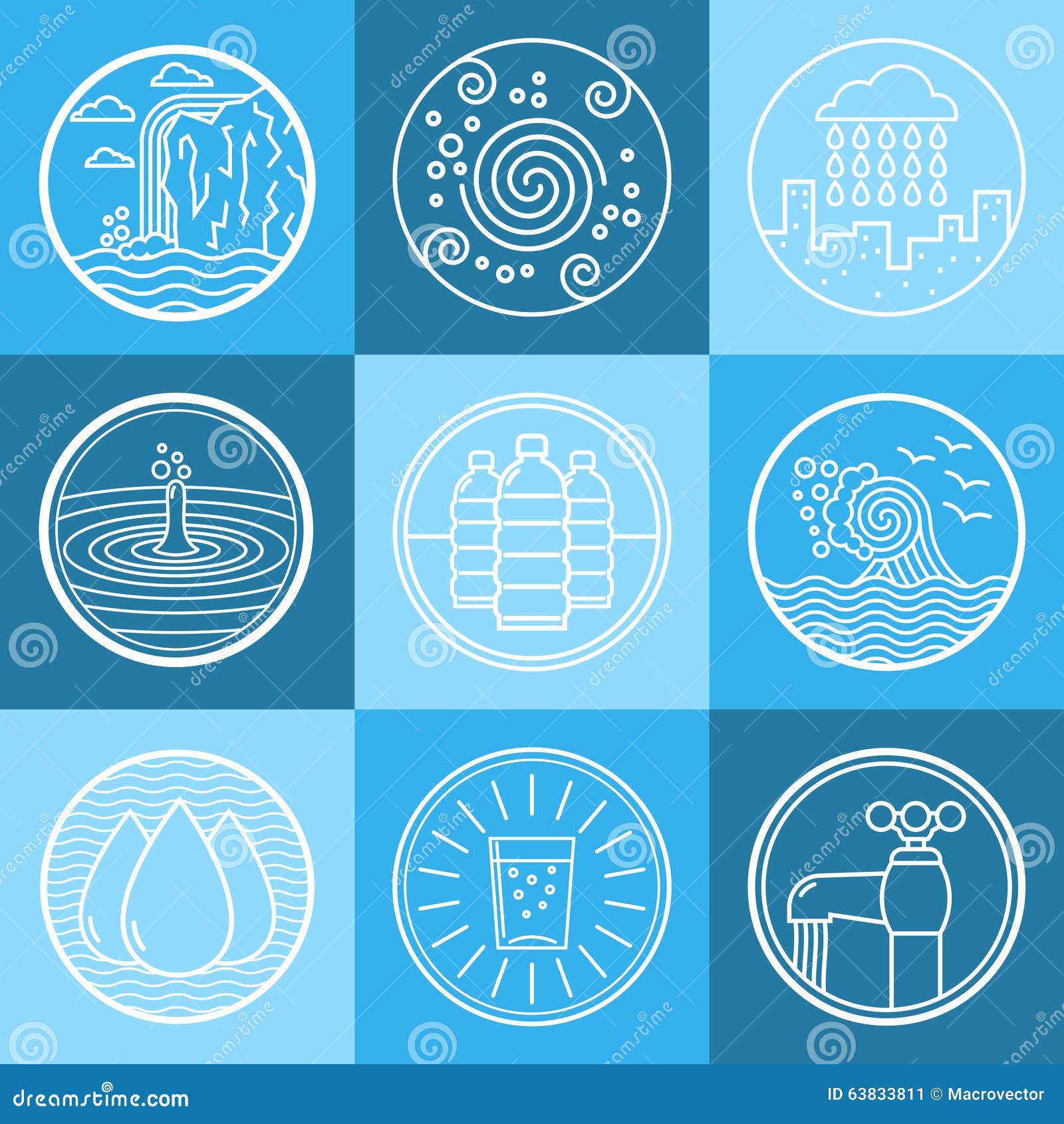 Water Emblem. Fountain Logo. Pure Spring Water Logo. Delivery Of Water ...