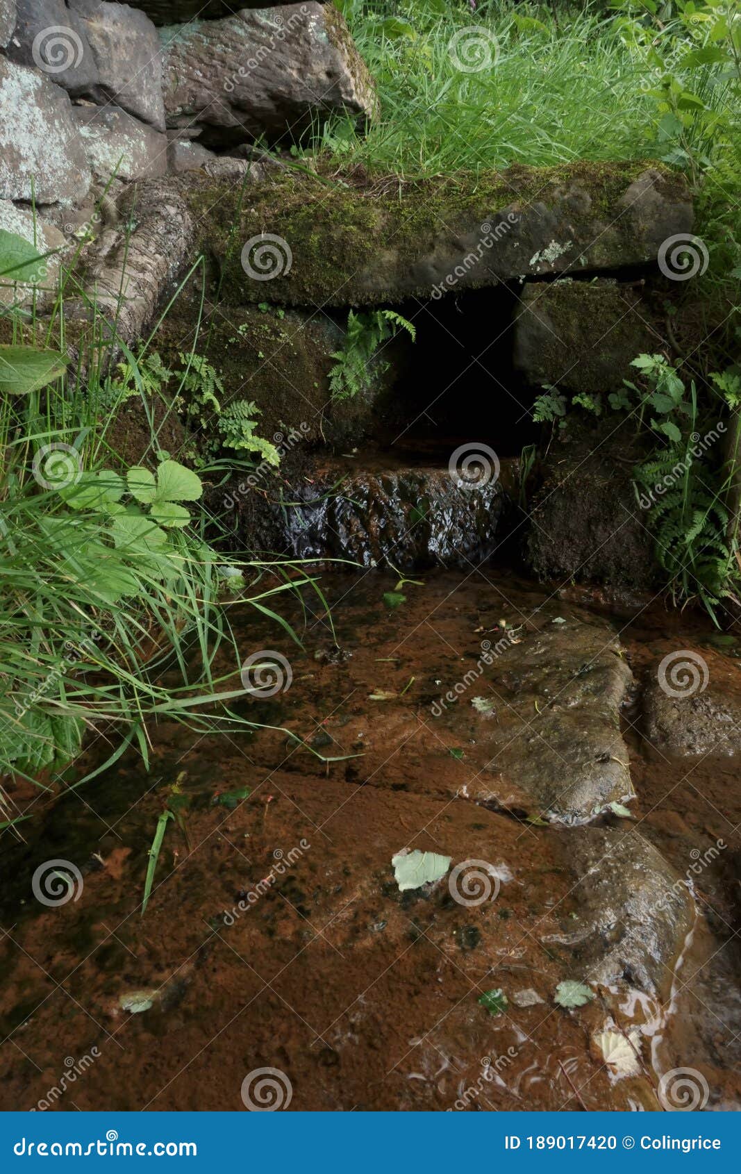 Water Emerging From An Old Stone Culvert Stock Photography ...