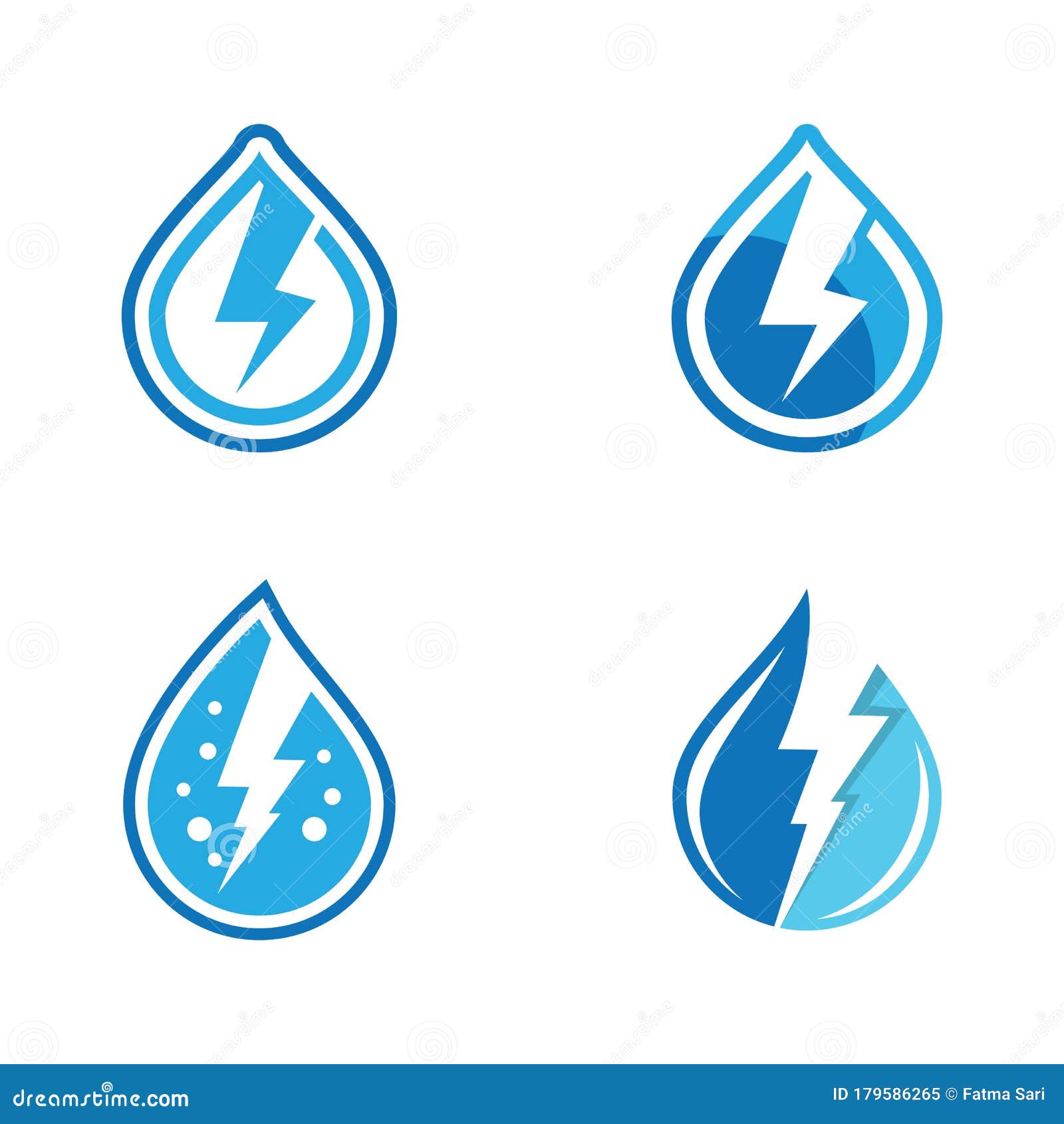 Water energy element icon stock vector. Illustration of power - 179586265