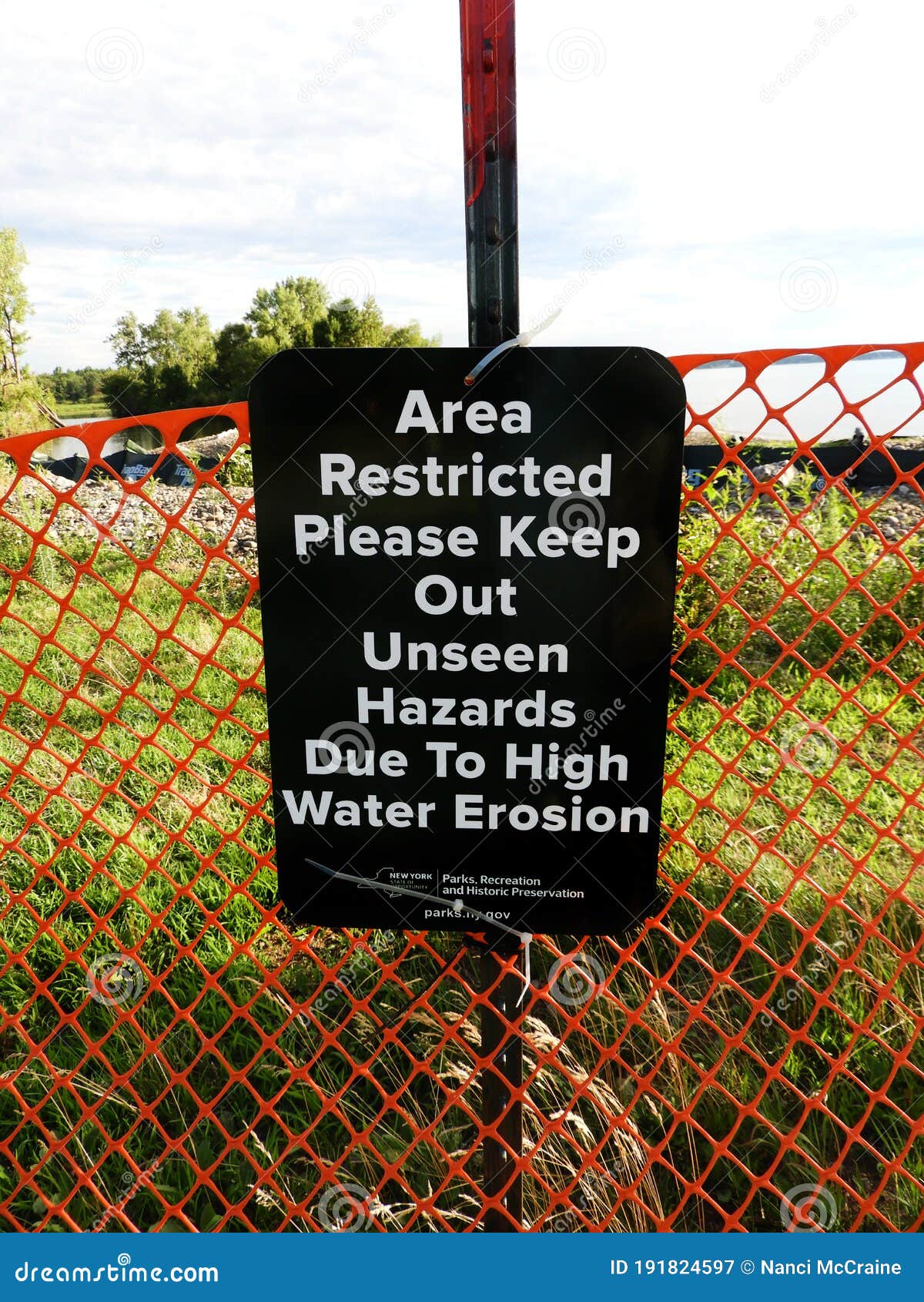 Water Erosion Sign on Sandy Island Lake Ontario Editorial Photography ...
