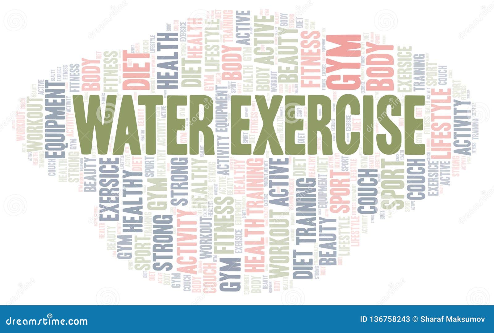 Water Exercise word cloud stock illustration. Illustration of bubble ...