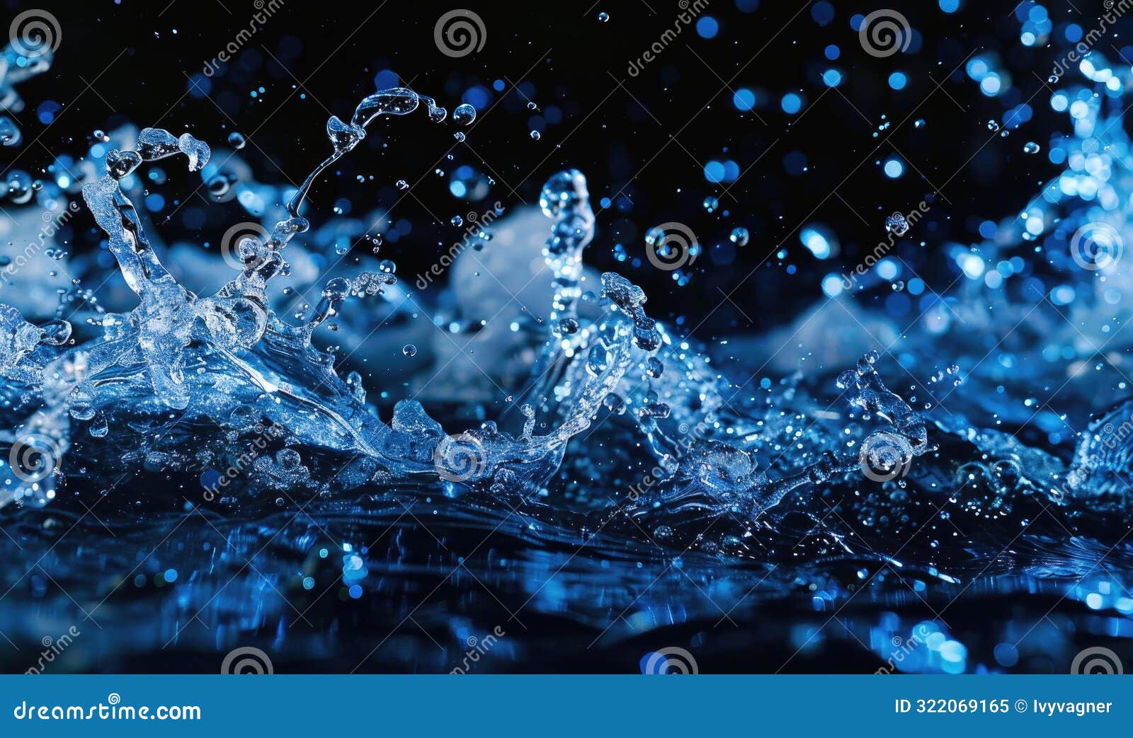 Water Explosion on Black Background Stock Image - Image of liquid ...