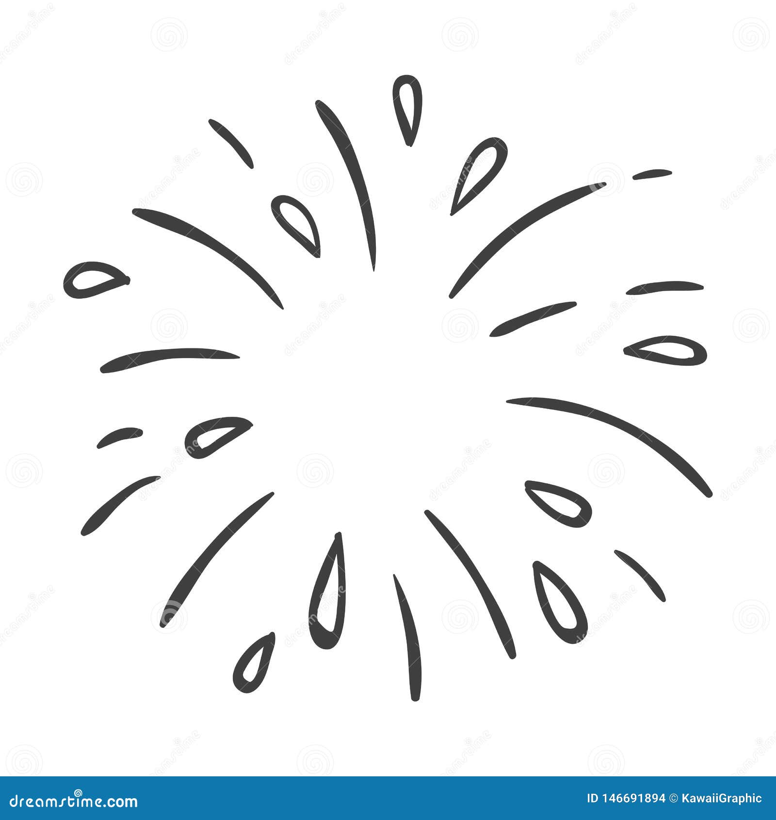 Water Explosion or Star Burst Doodle Stock Illustration - Illustration ...