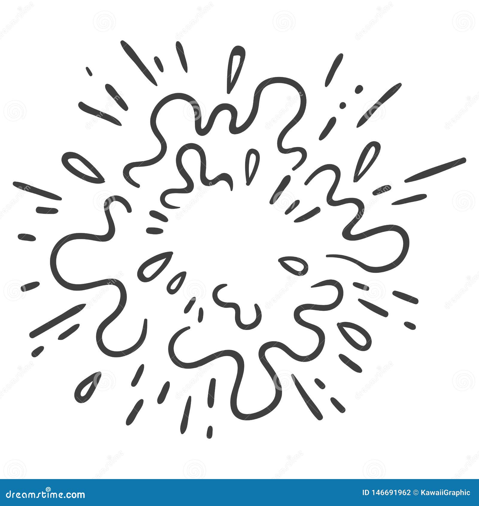 Water Explosion or Star Burst Doodle Stock Illustration - Illustration ...