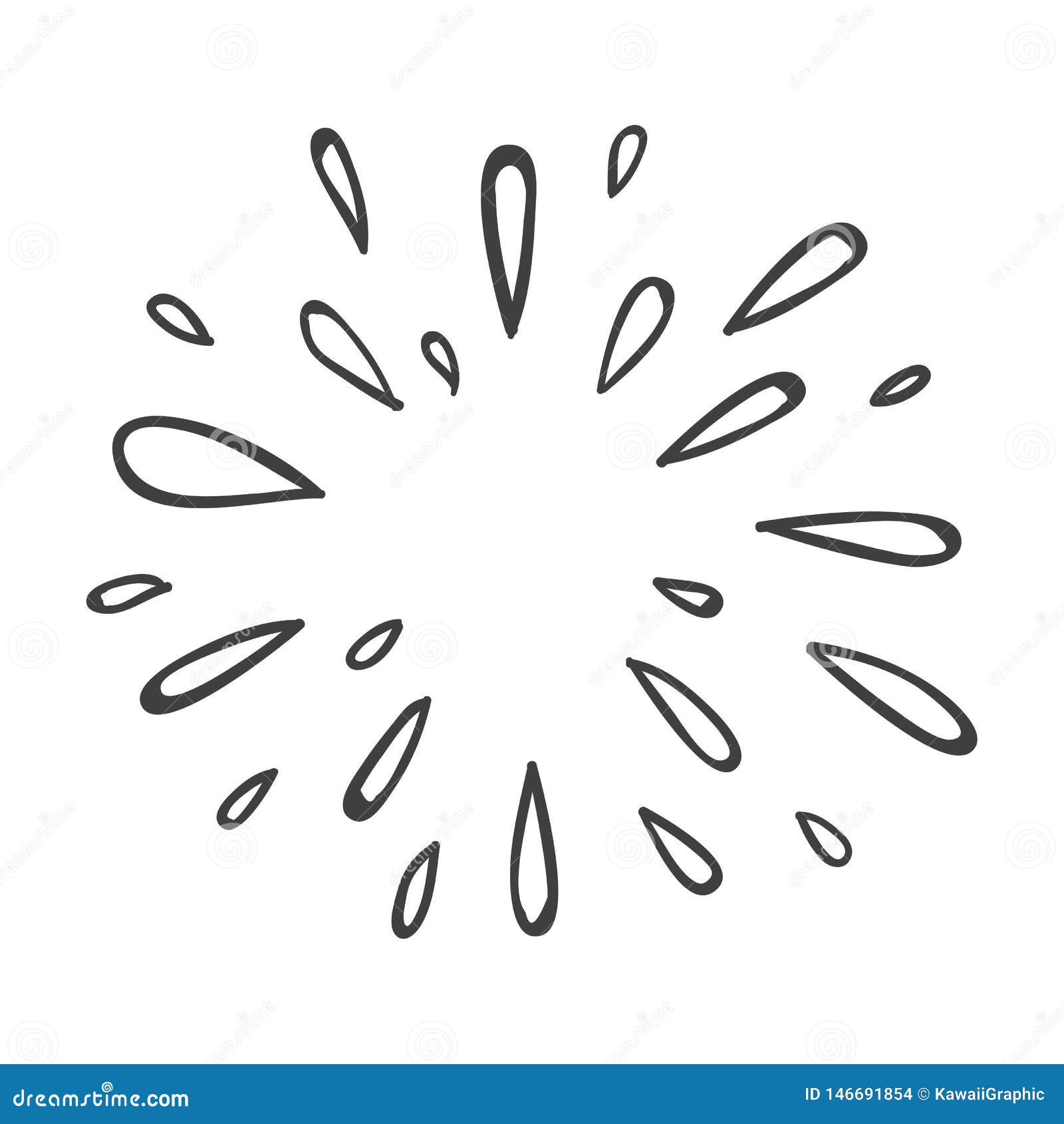 Water Explosion or Star Burst Doodle Stock Illustration - Illustration ...