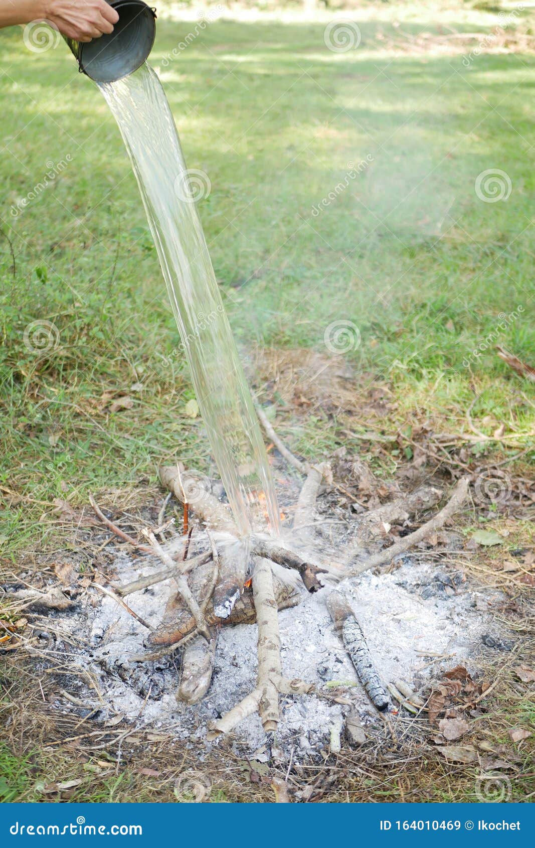 Water Extinguish a Fire from a Bucket Stock Image - Image of smoldering ...