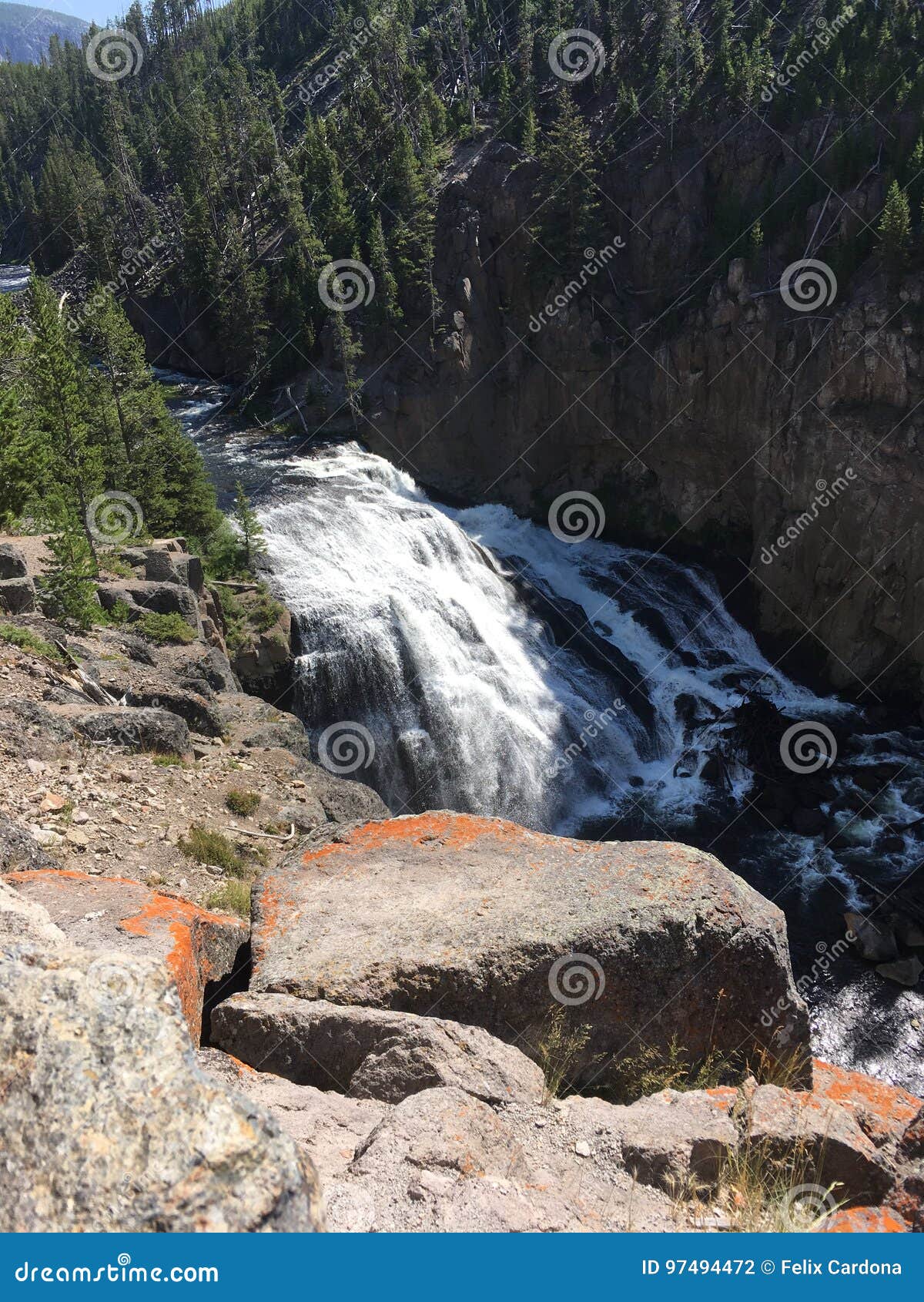 Water fall stock photo. Image of river, stream, white - 97494472