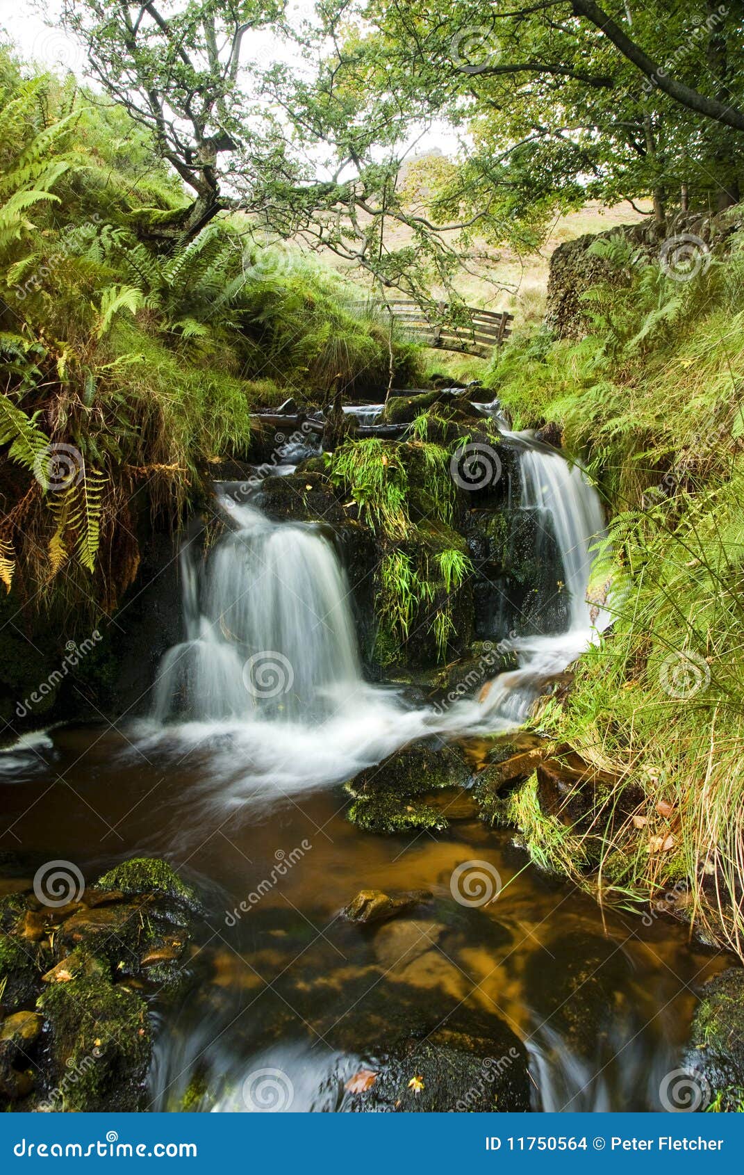 Water fall edale village stock photo. Image of river - 11750564