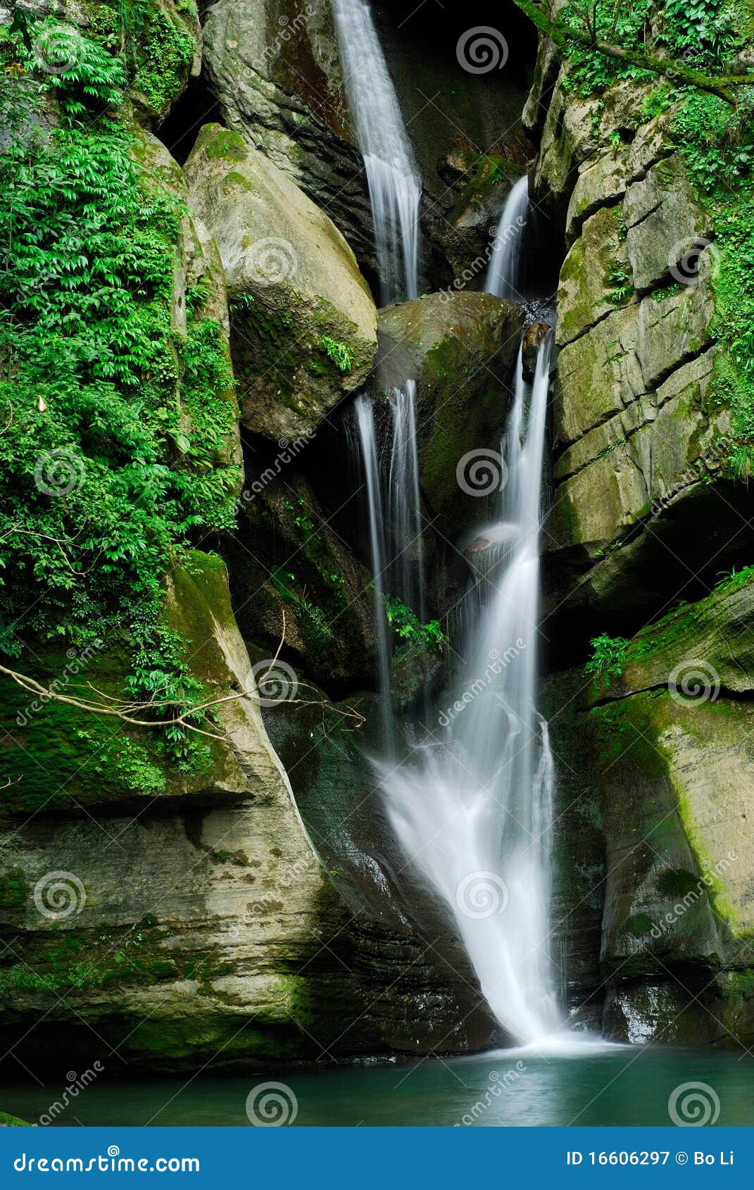 Water fall of forest stock image. Image of forest, river - 16606297