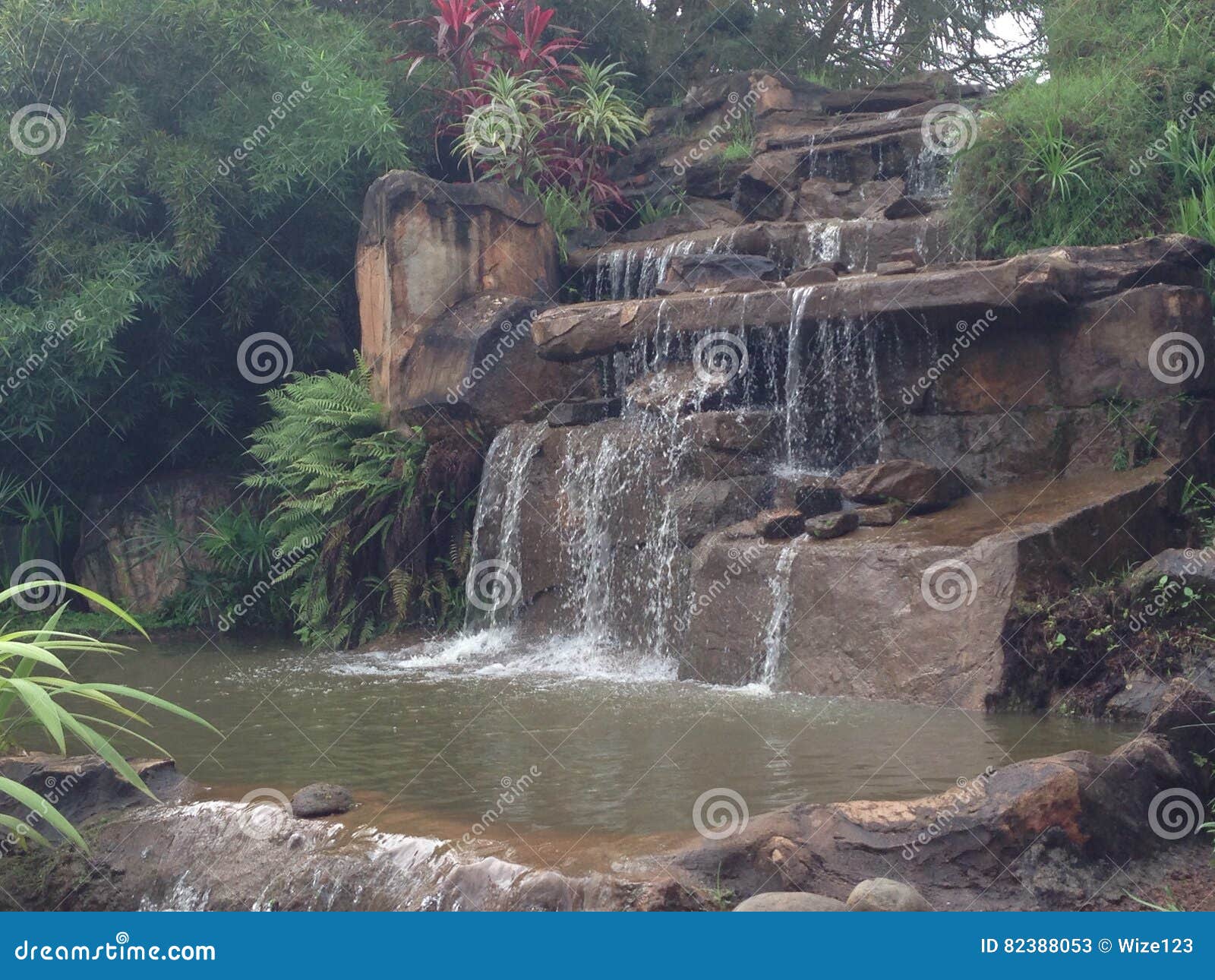 Water fall stock image. Image of front, green, water - 82388053