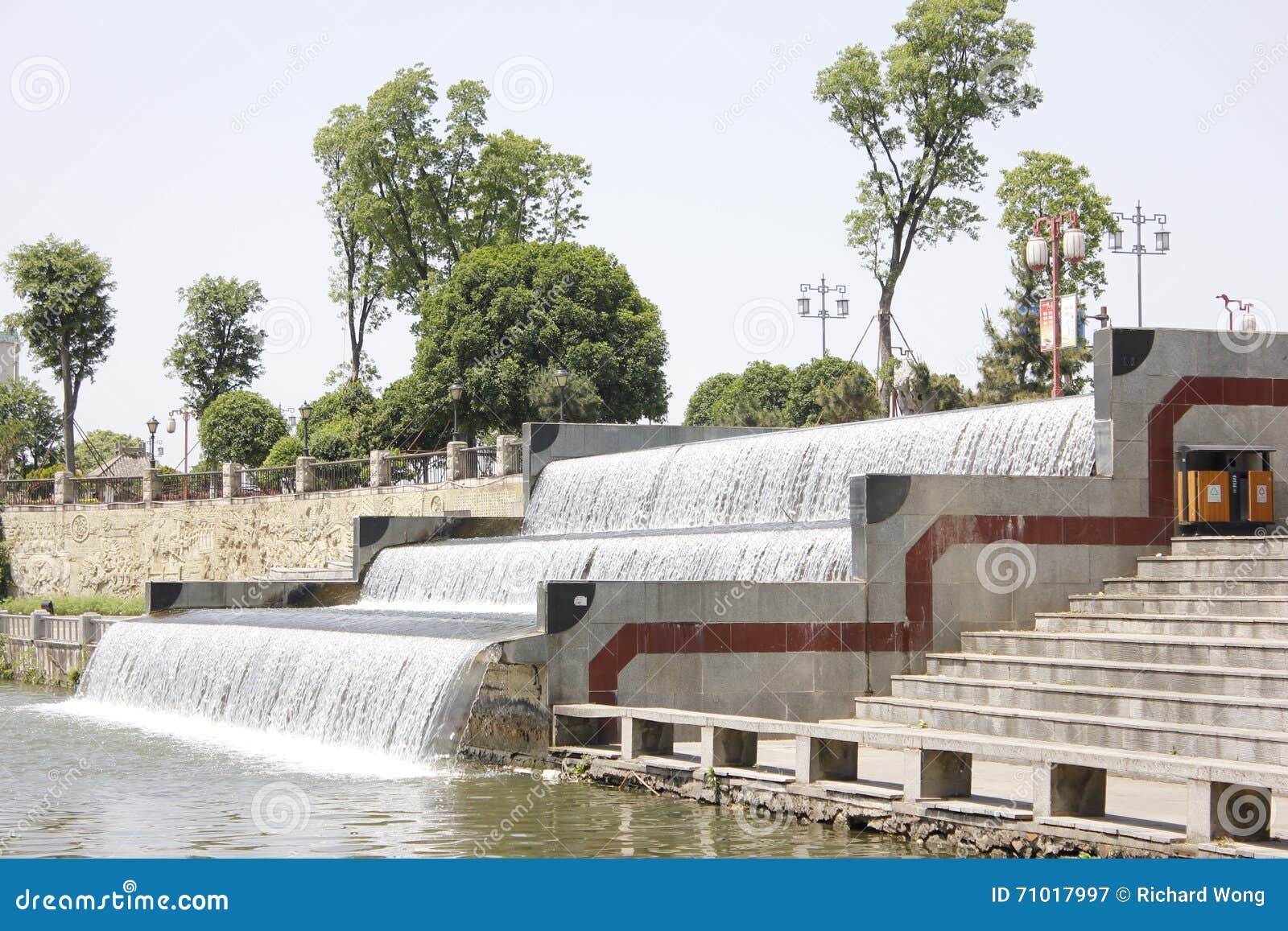 The Water-fall Inputting the City Moat (Xiangyang,China) Editorial ...