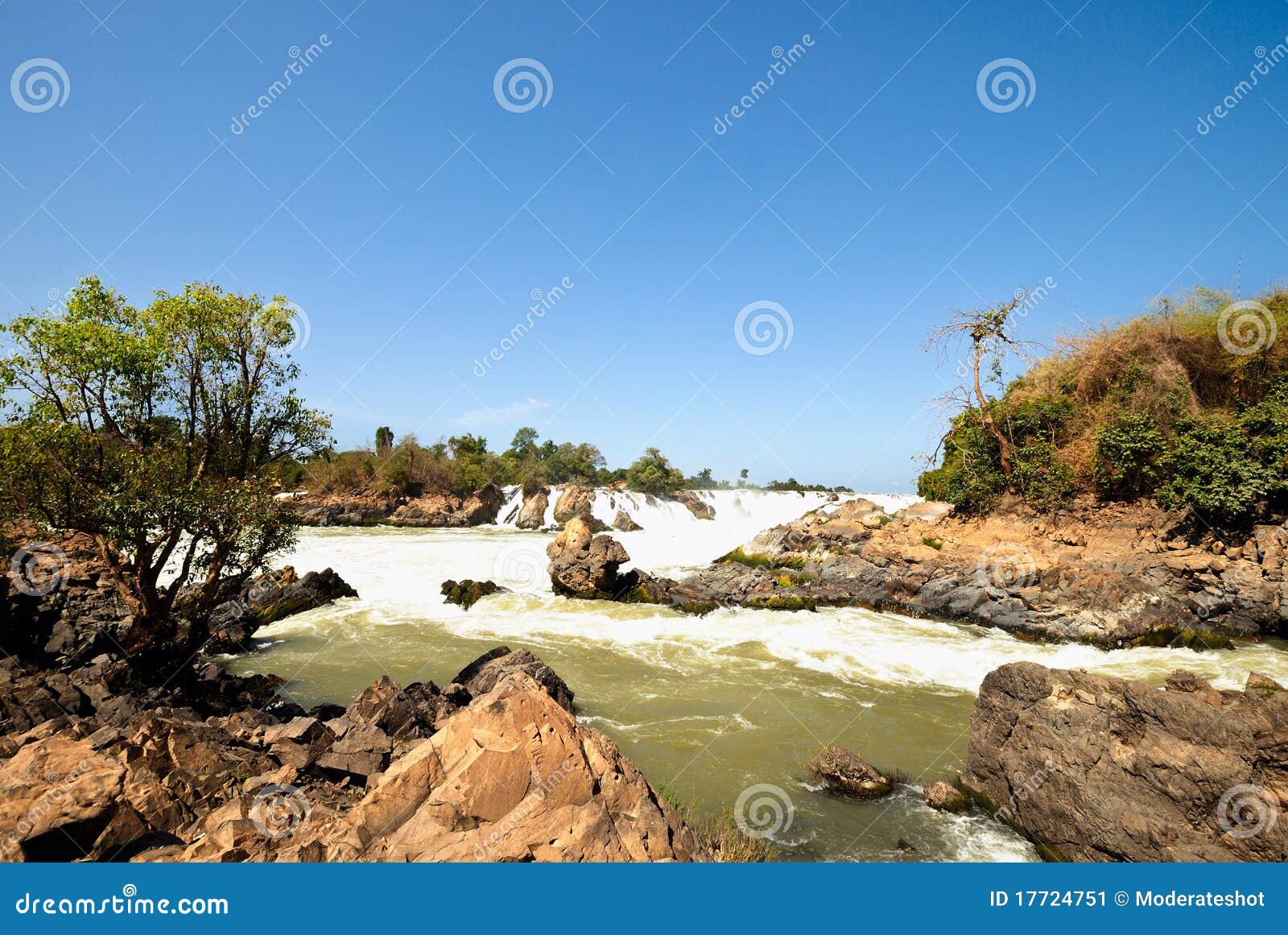 Water fall in Laos stock image. Image of asia, plantation - 17724751