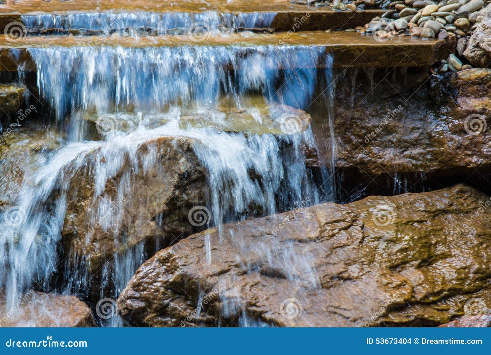 Water Fall stock photo. Image of rocks, water, pebbels - 53673404