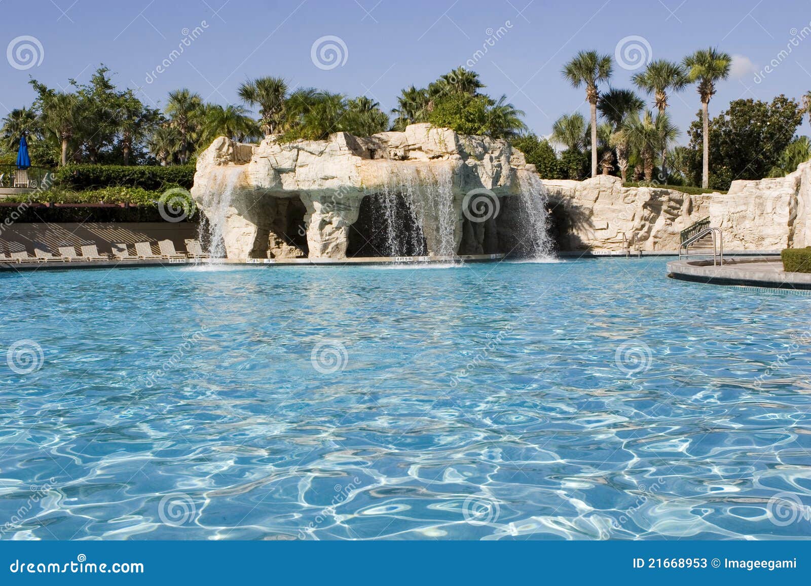 Water Fall in Pool stock image. Image of class, peaceful - 21668953