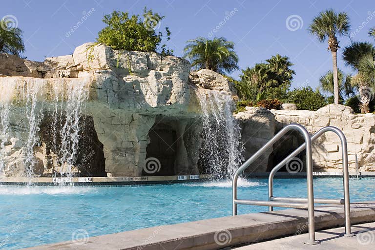 Water Fall in Pool stock image. Image of peaceful, poolside - 21668965